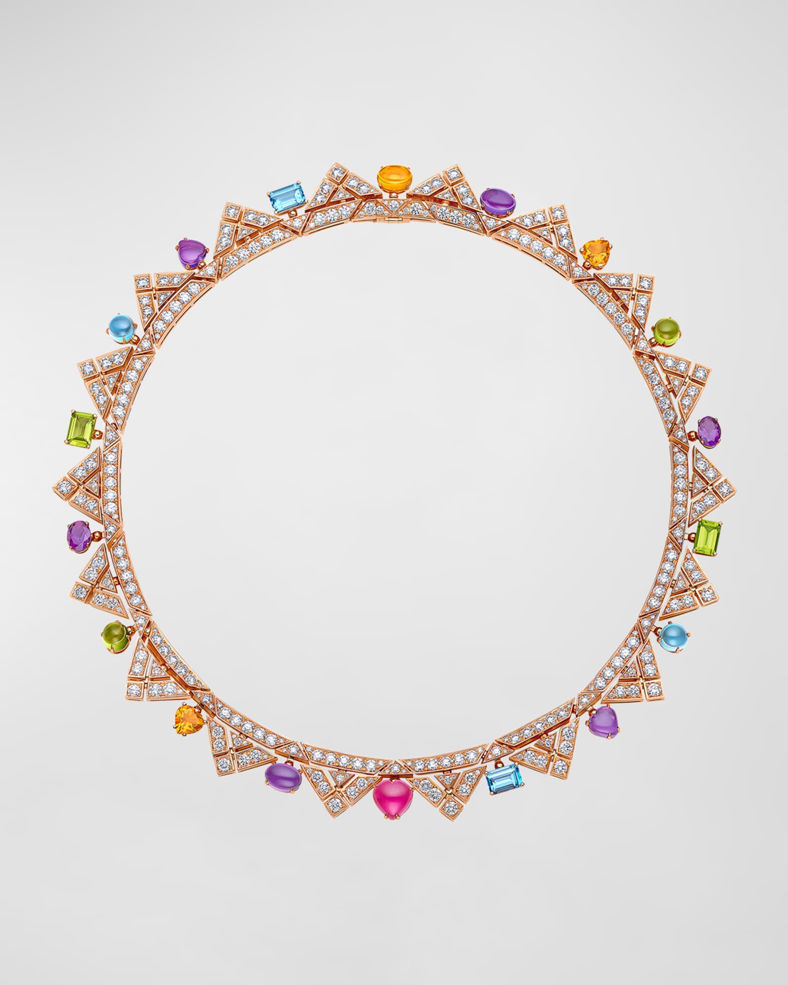BVLGARI 18K Pink Gold Allegra Multi Stone Collar | Neiman Marcus