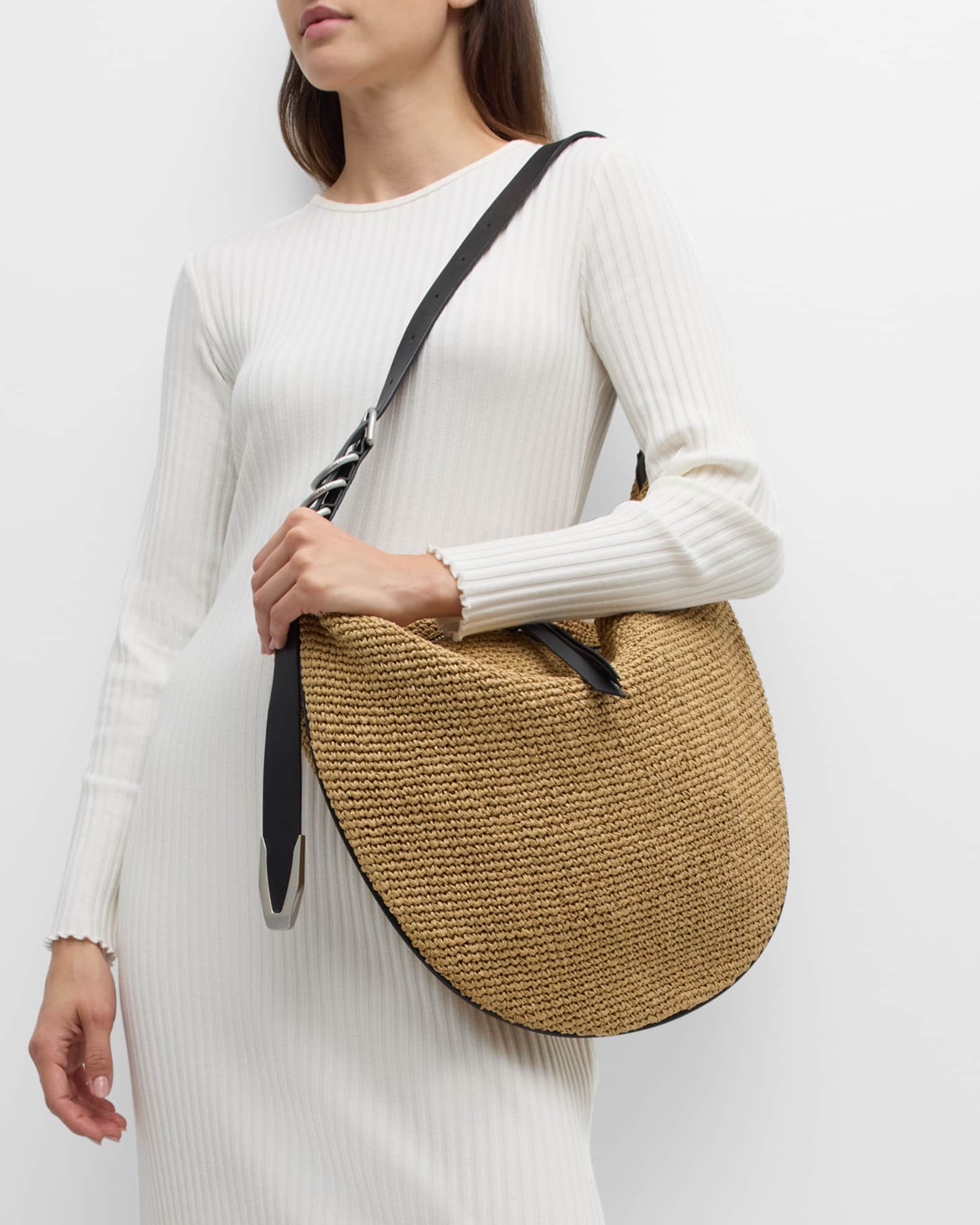 Rag & Bone Spire Zip Straw Hobo Bag | Neiman Marcus