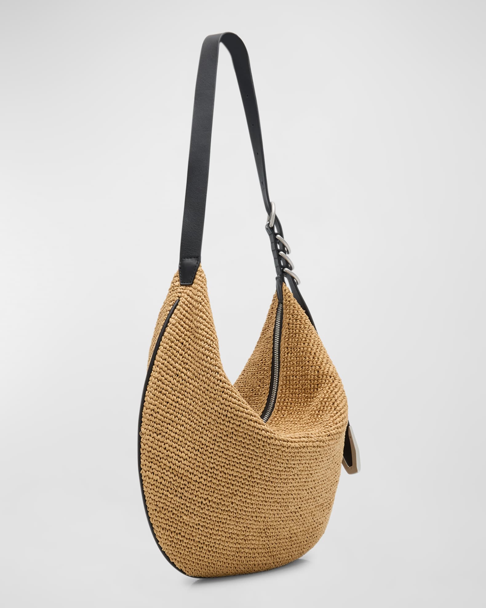 Rag & Bone Spire Zip Straw Hobo Bag | Neiman Marcus