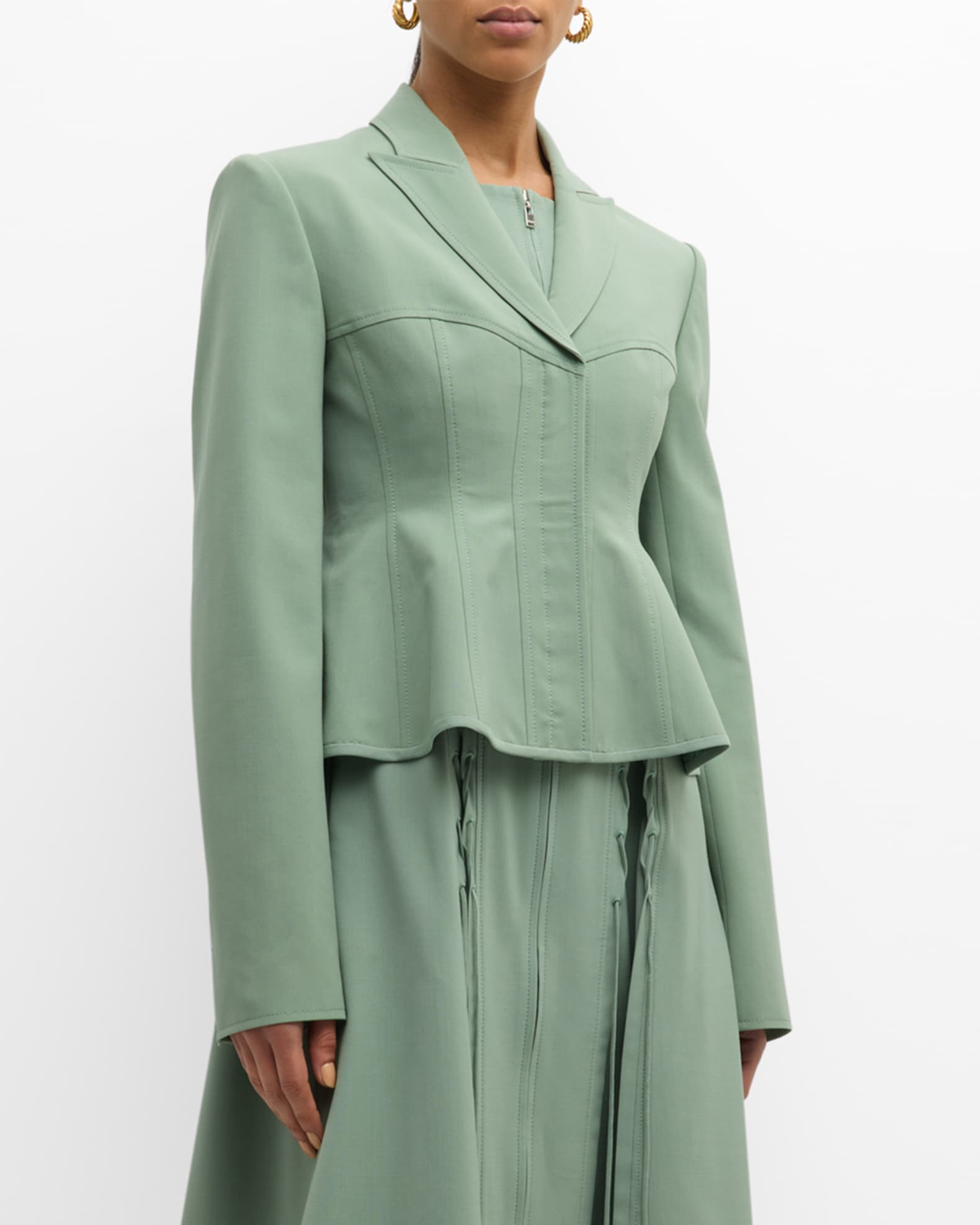 ADEAM Peplum Corset Jacket | Neiman Marcus
