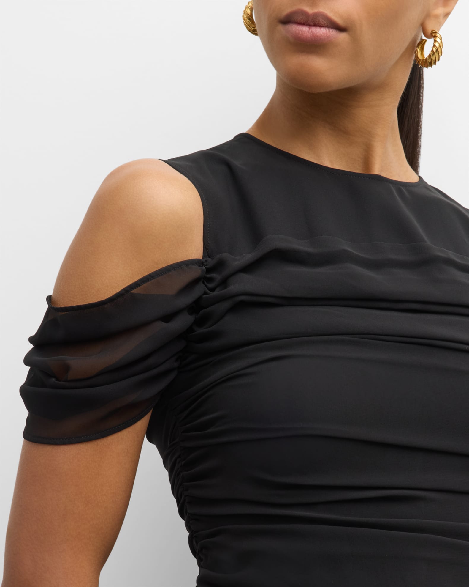 ADEAM Sylphide Cold-Shoulder Draped Top | Neiman Marcus