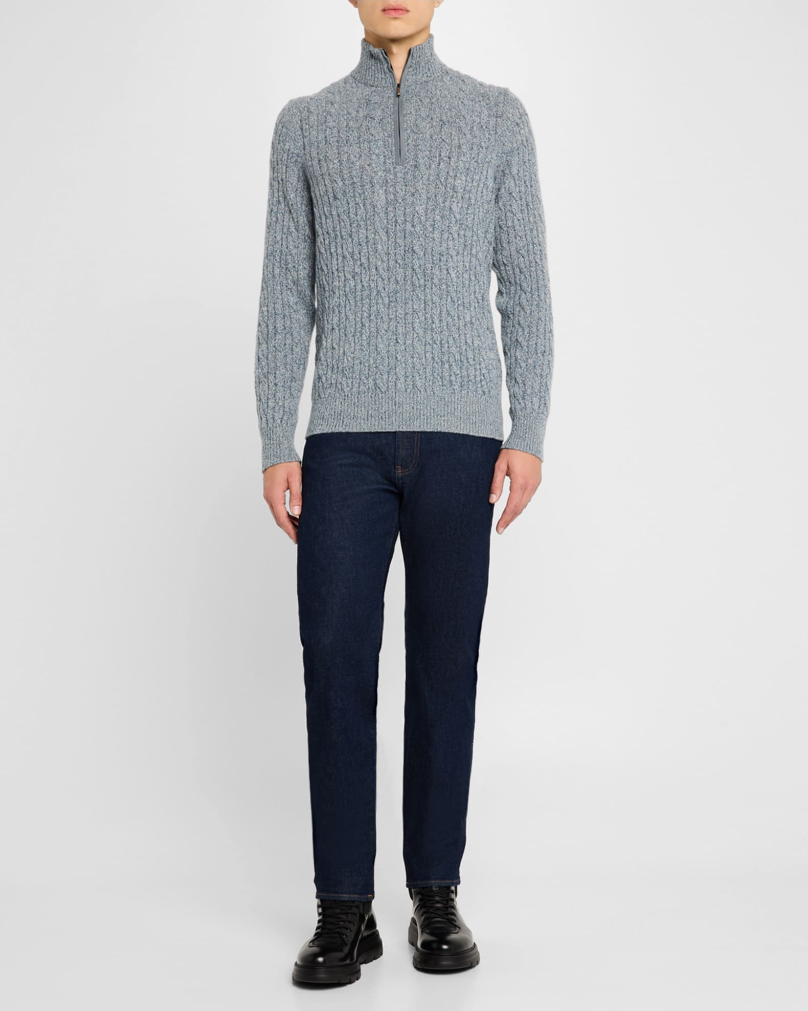 Stuart Weitzman Men's Adam Leather and Neoprene Combat Boots | Neiman ...