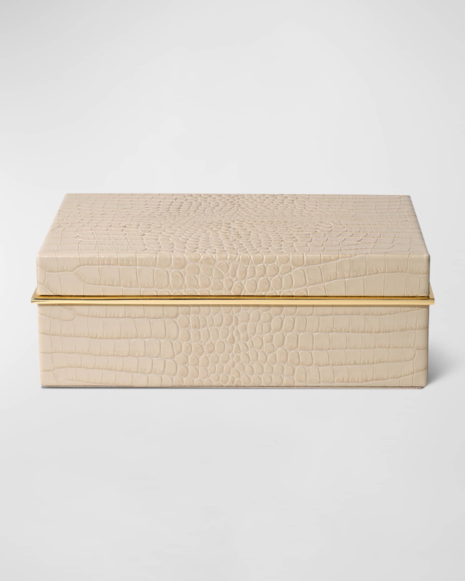 Classic Croc Fawn Leather Box Collection | Neiman Marcus