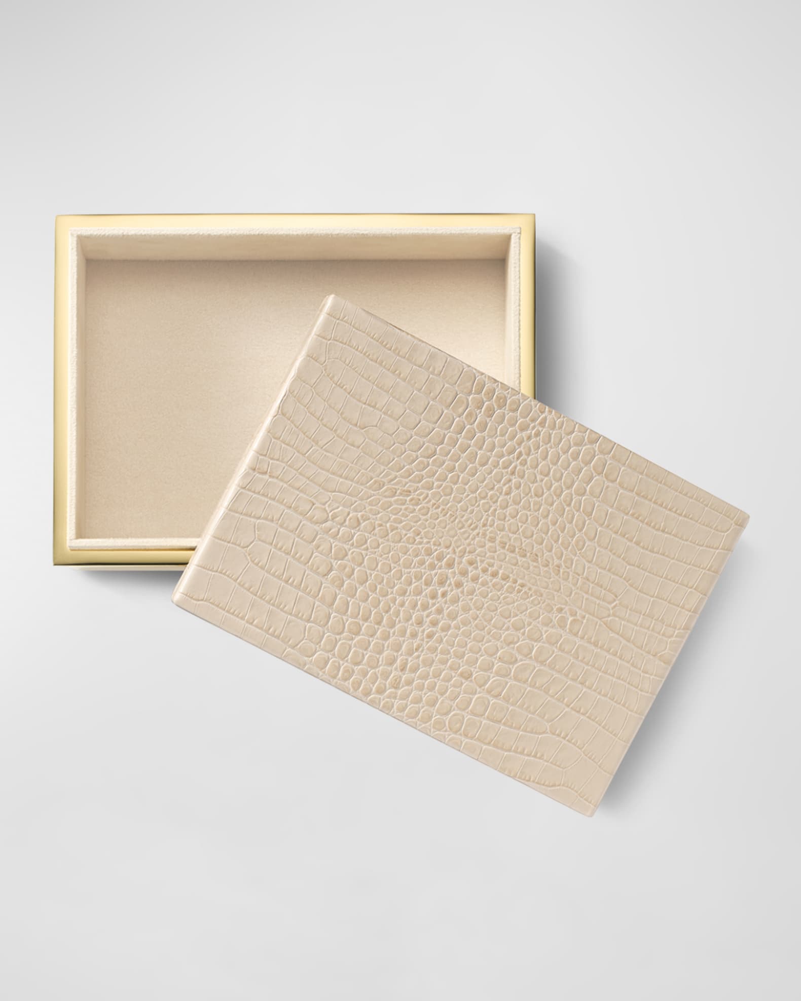 Classic Croc Chestnut Leather Box Collection | Neiman Marcus