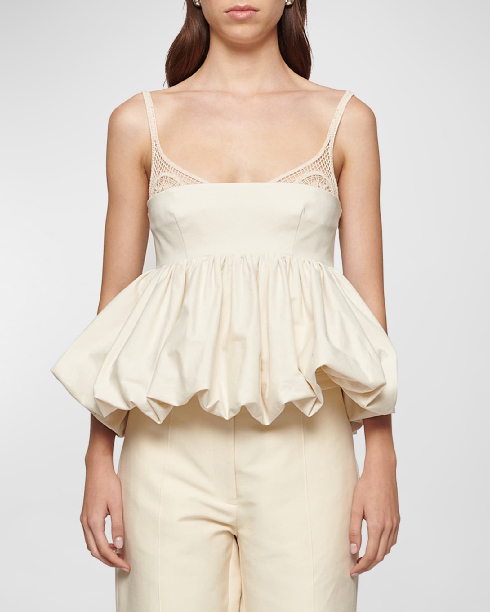 CLEA Mimi Lace Peplum Top | Neiman Marcus