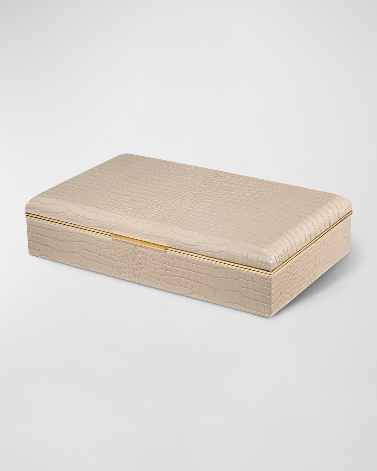AERIN Classic Croc Leather Desk Box | Neiman Marcus