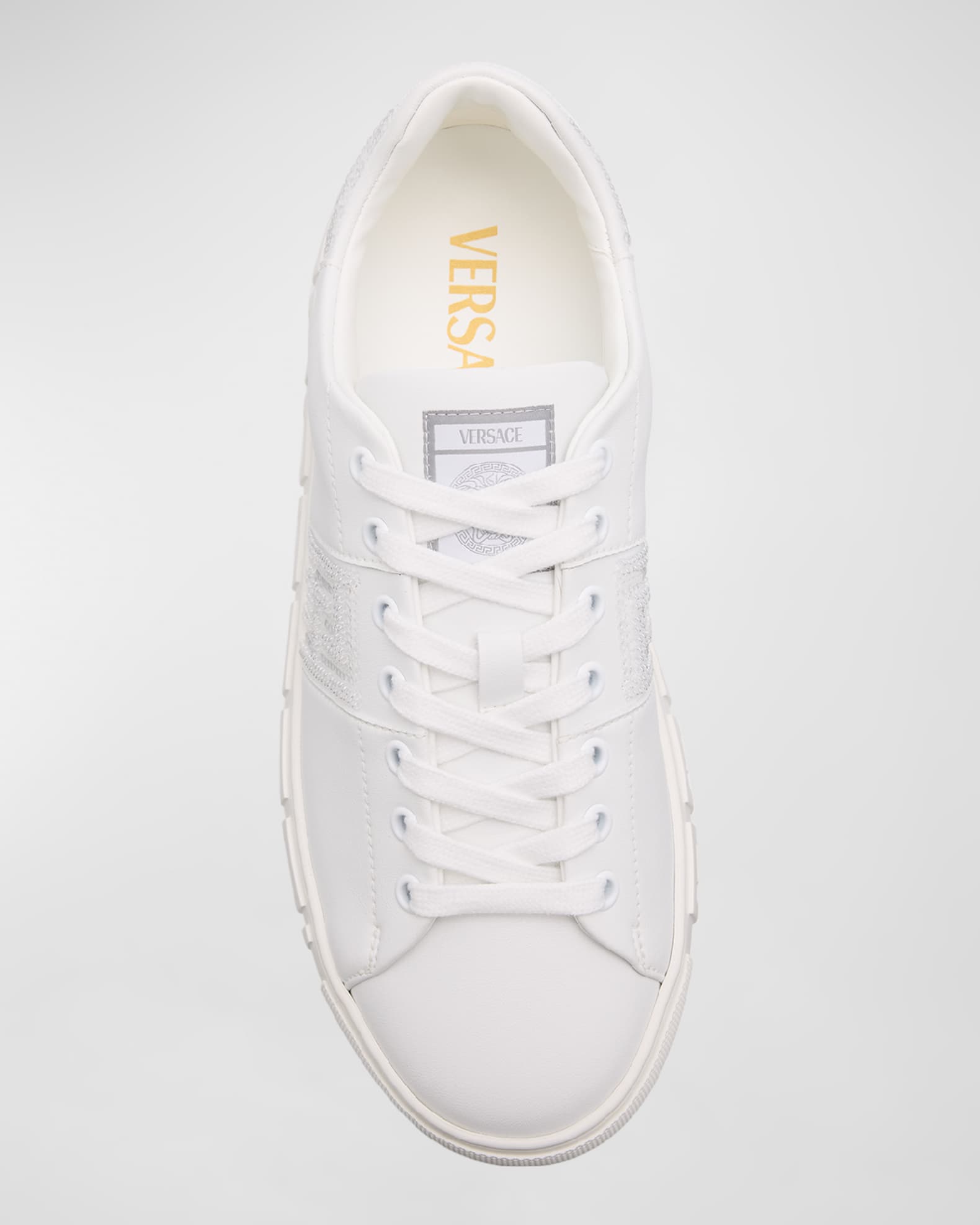 Versace La Greca Sequin Low-Top Sneakers | Neiman Marcus