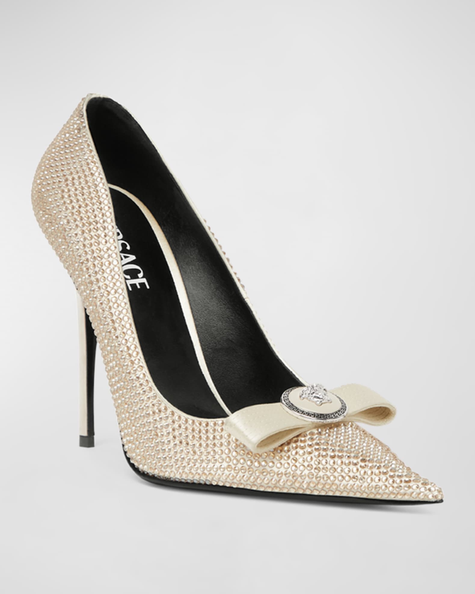 Versace Gianni Ribbon Crystal 110mm Pumps | Neiman Marcus