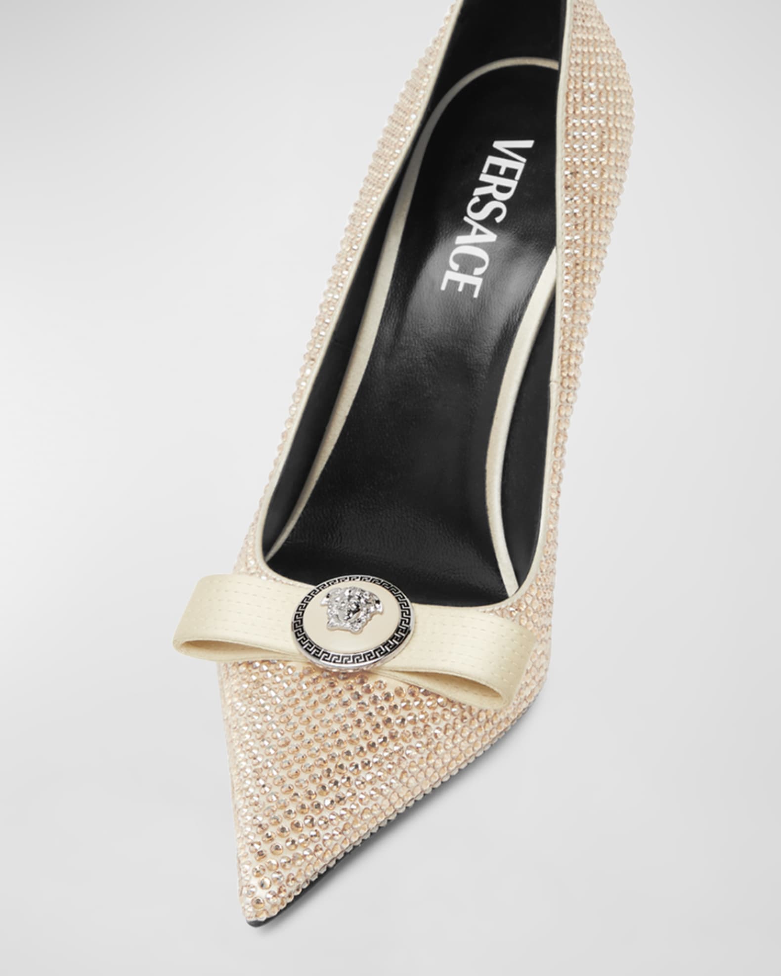 Versace Gianni Ribbon Crystal 110mm Pumps | Neiman Marcus