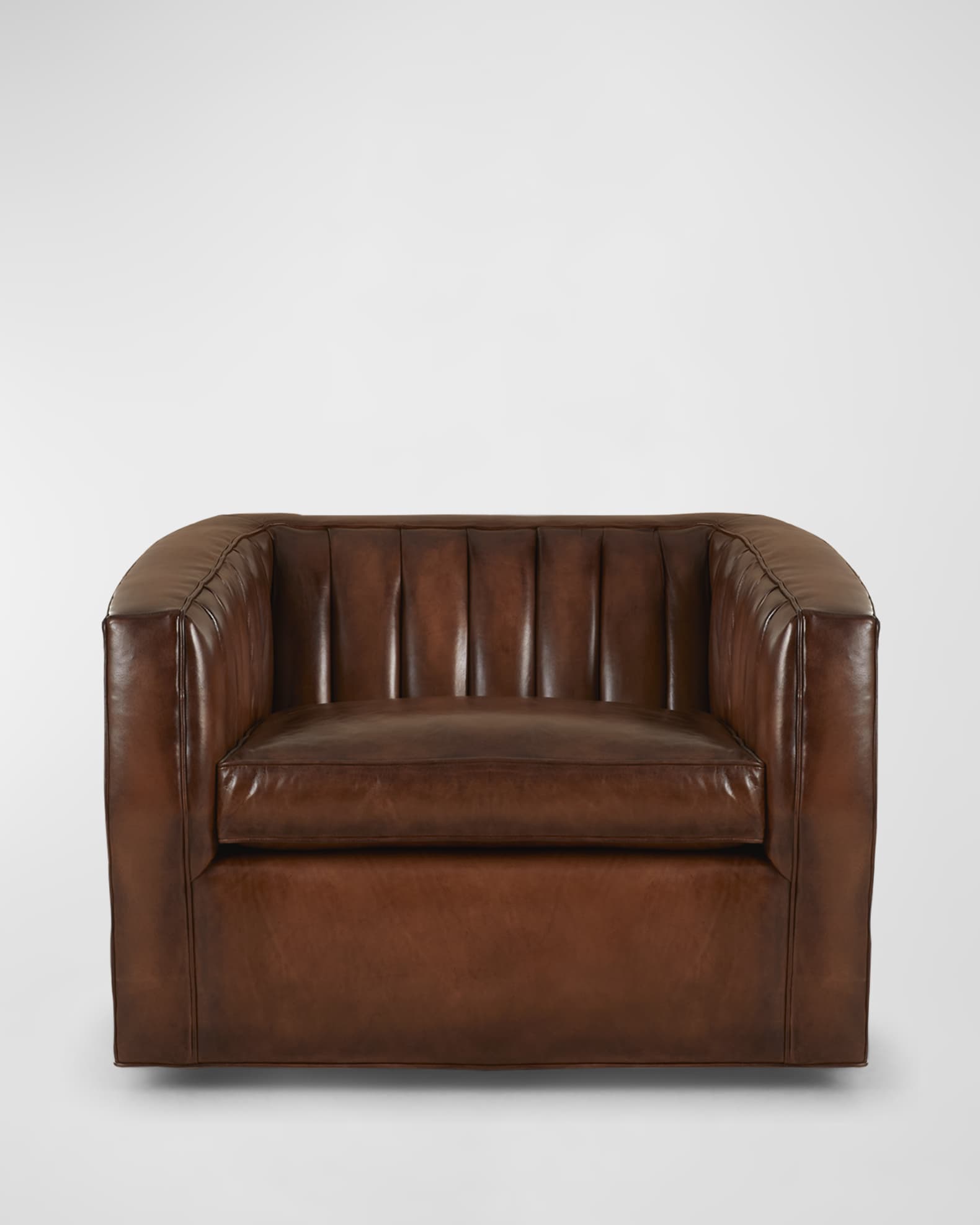 Old Hickory Tannery Bertram Leather Swivel Chair | Neiman Marcus