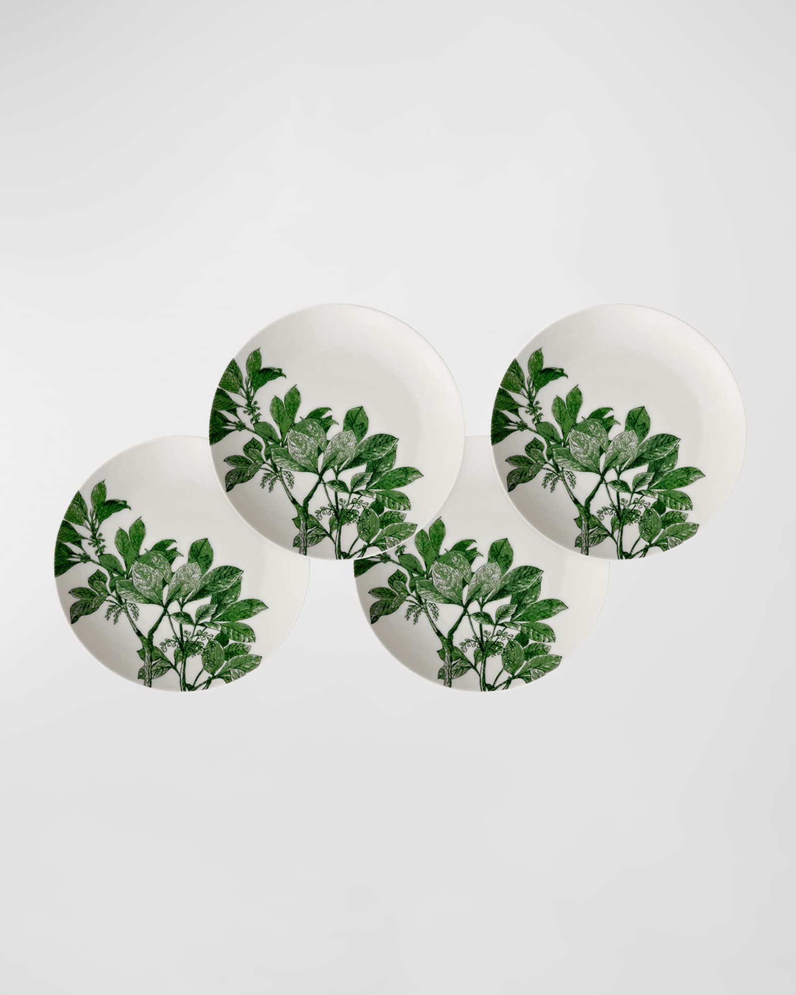 Caskata Arbor Green Canapes Plates, Set of 4 | Neiman Marcus