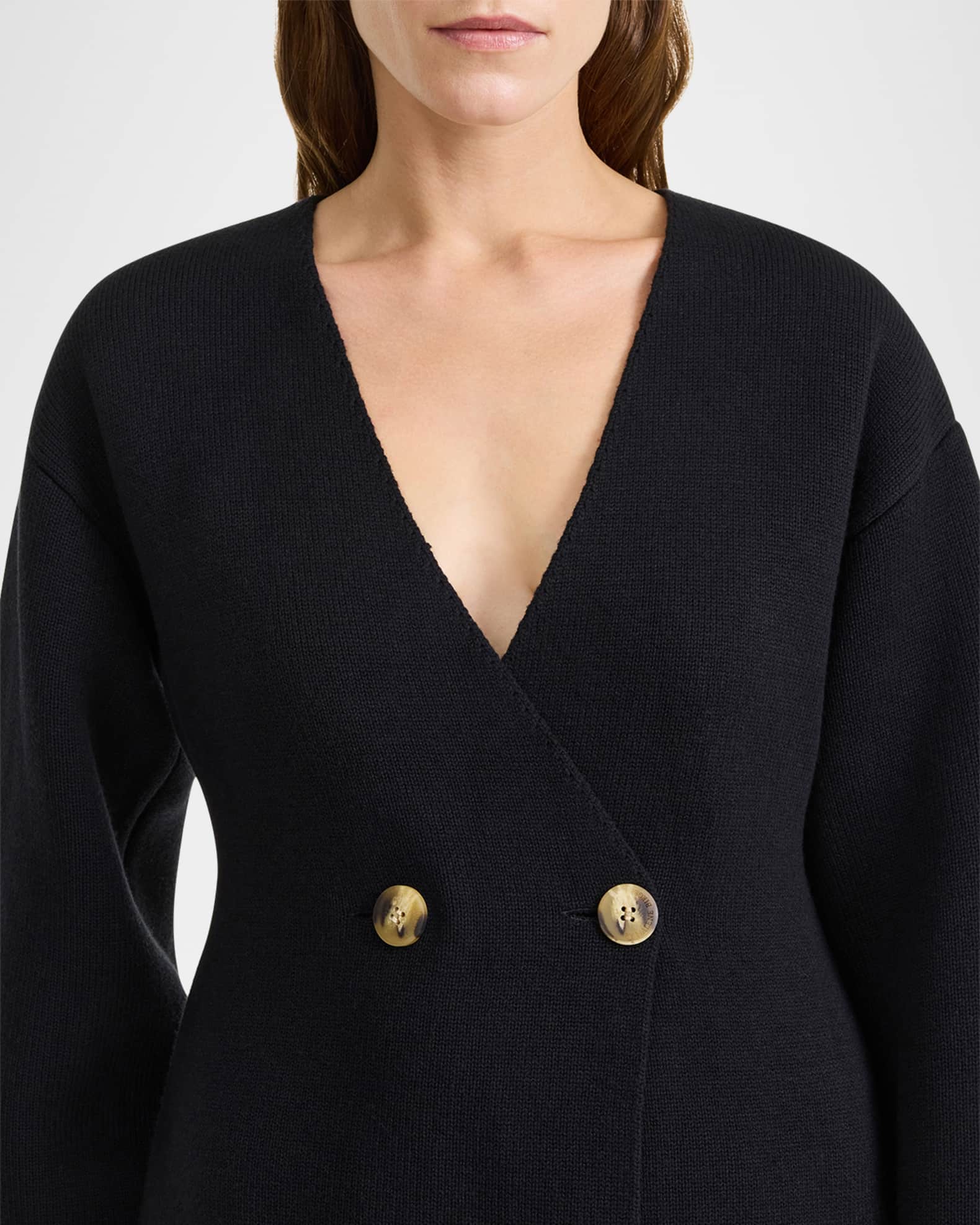 By Malene Birger Tinley Ribbed Double-Breasted Sweater | Neiman Marcus