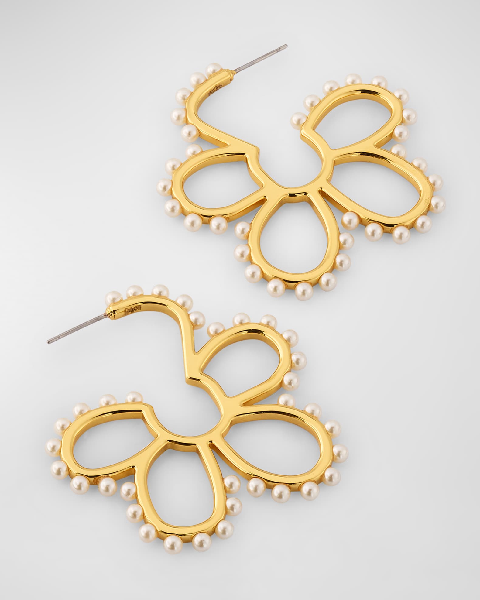 Lele Sadoughi Daisy Pearlescent Hoop Earrings | Neiman Marcus
