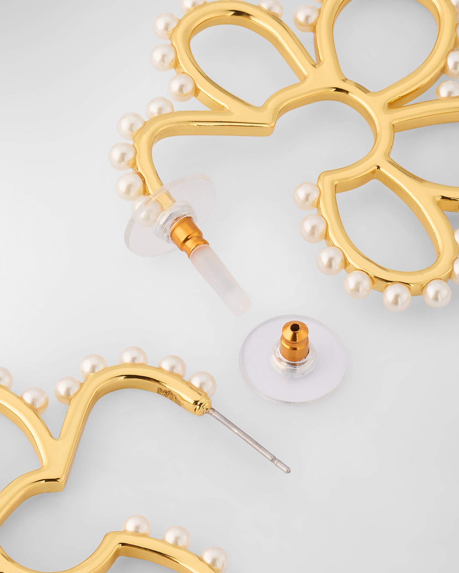Lele Sadoughi Daisy Pearlescent Hoop Earrings | Neiman Marcus