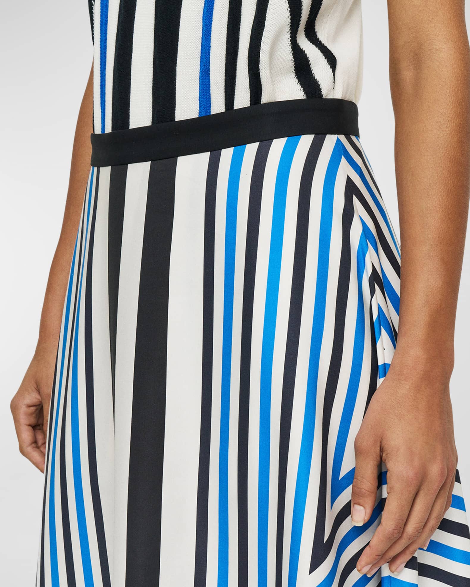 Joseph Avron Striped A-Line Maxi Skirt | Neiman Marcus