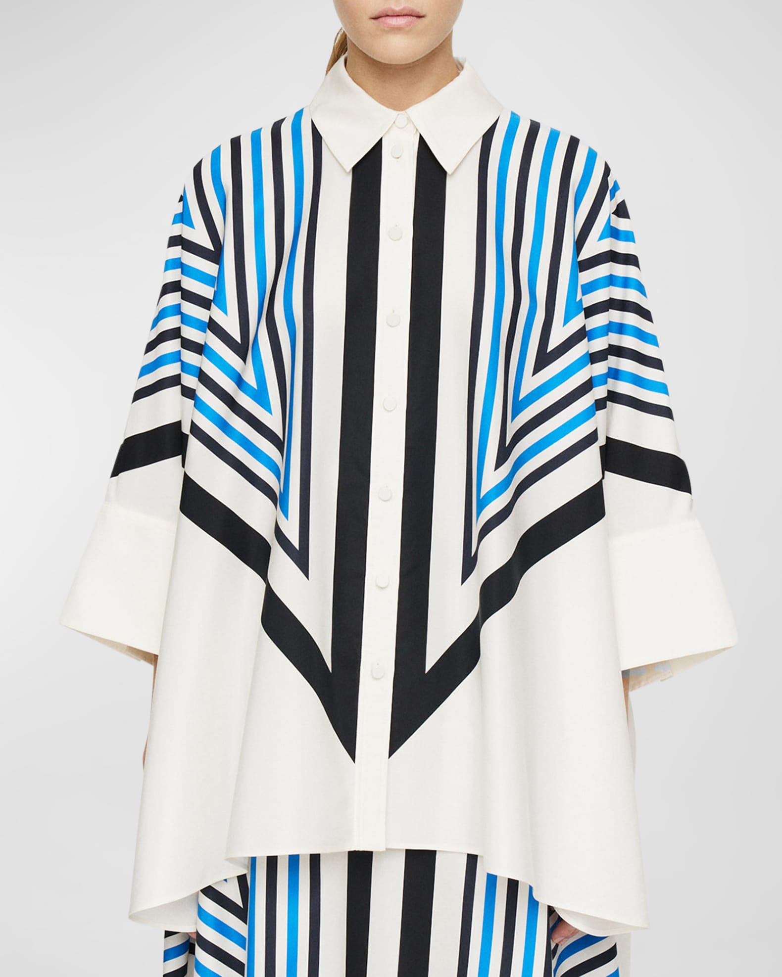 Joseph Arcole Striped Handkerchief Blouse | Neiman Marcus
