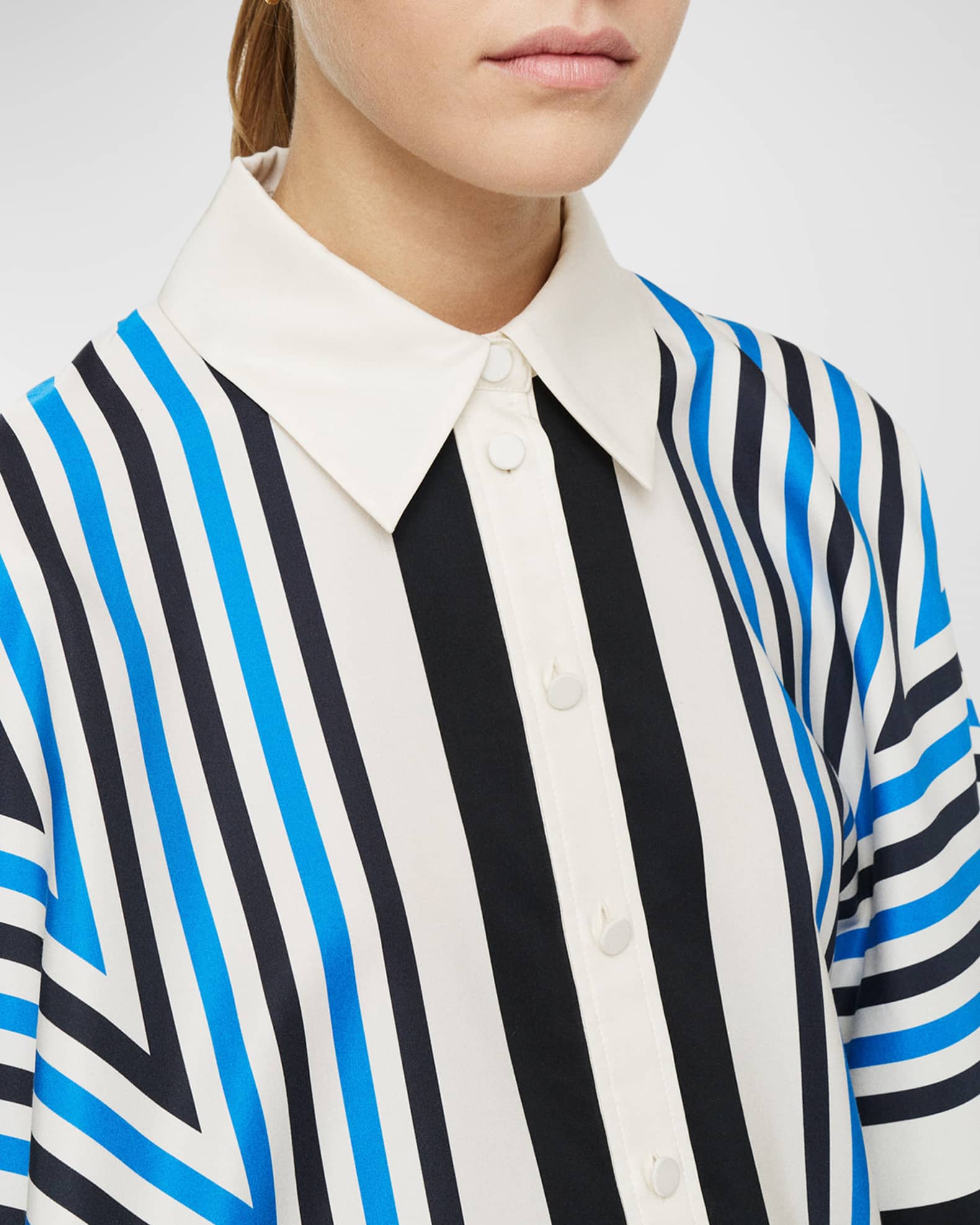 Joseph Arcole Striped Handkerchief Blouse | Neiman Marcus