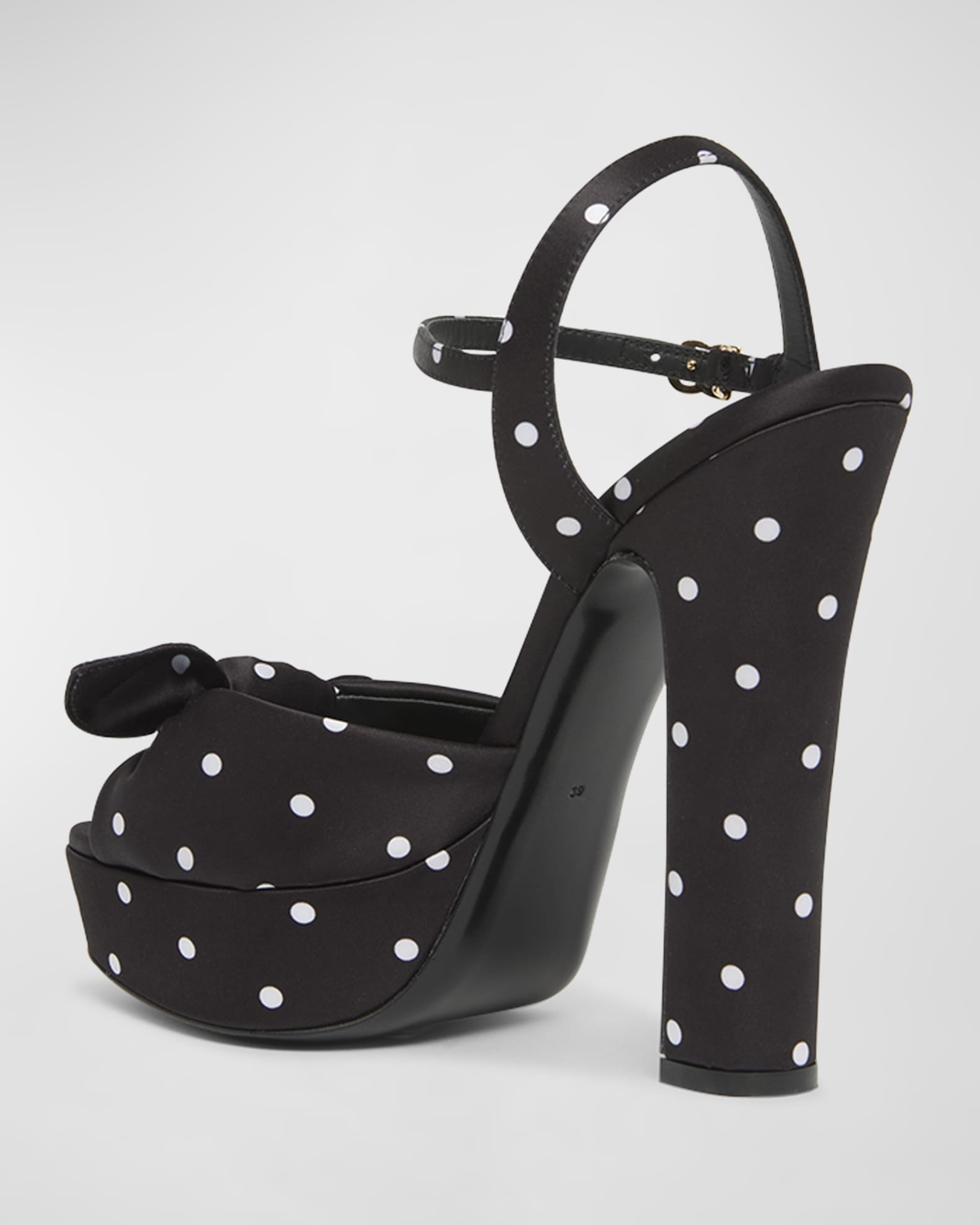 Dolce&Gabbana Keira Polka Dot Bow Platform Sandals | Neiman Marcus