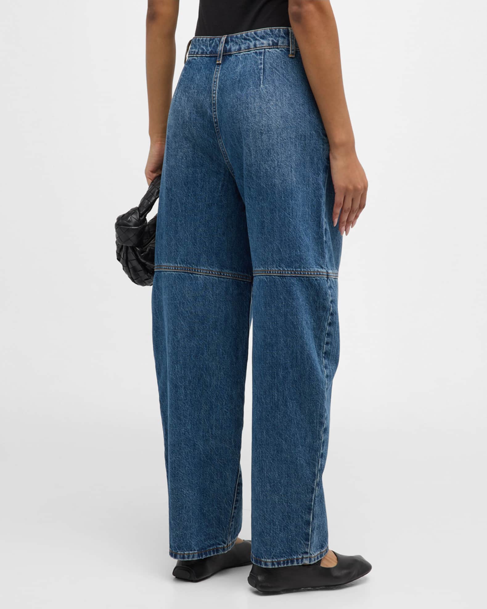 Co High-Rise Wide-Leg Denim Balloon Pants | Neiman Marcus