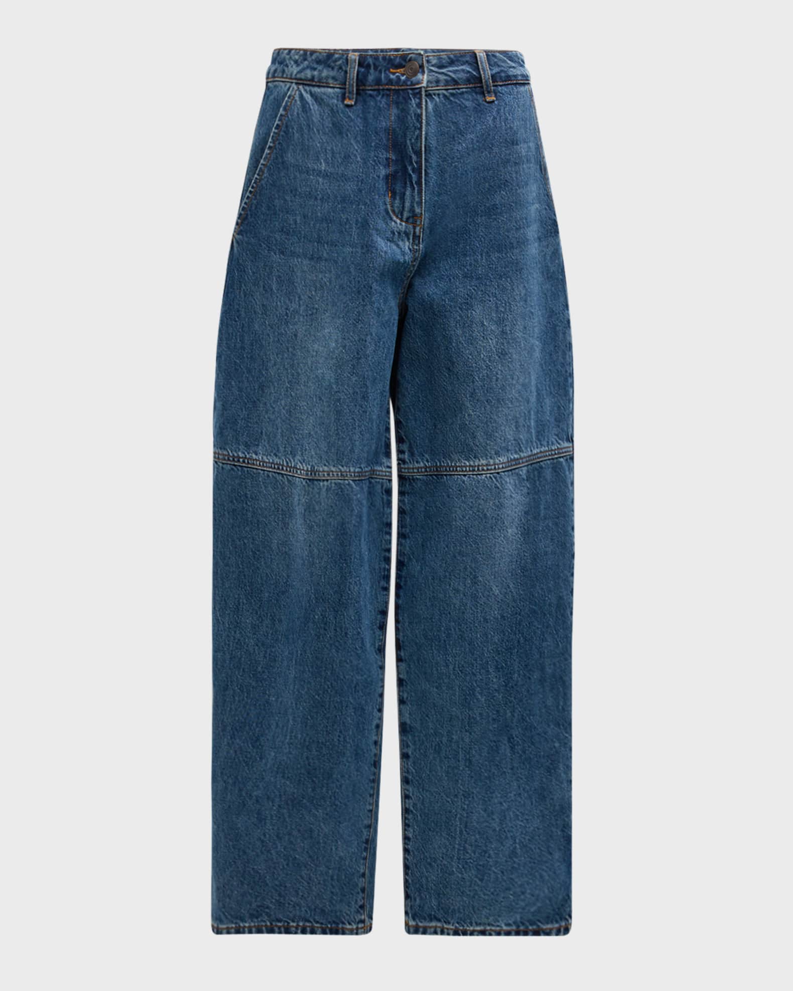 Co High-Rise Wide-Leg Denim Balloon Pants | Neiman Marcus