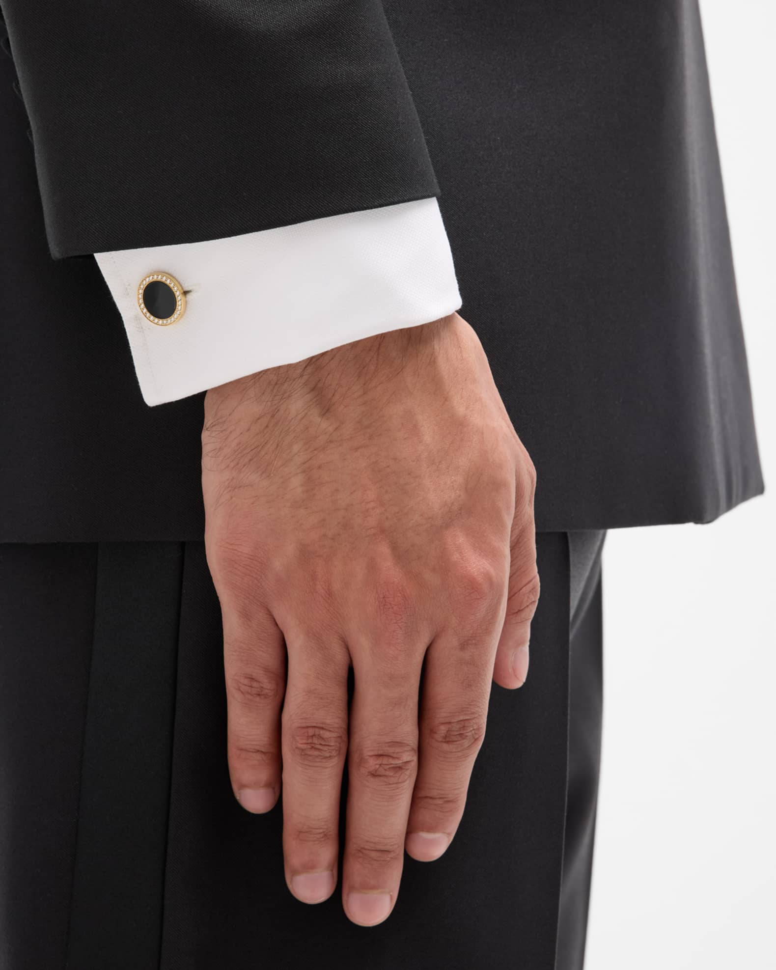 Jan Leslie Men's 18K Rose Gold Mother Of Pearl and Diamond Cufflinks ...