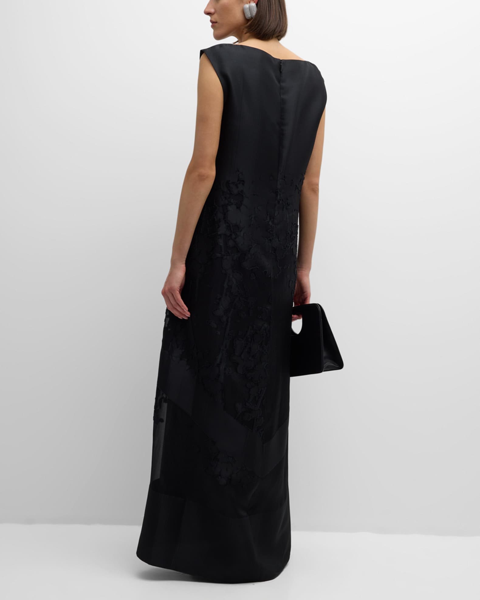 Lafayette 148 New York Sheer-Inset Floral Jacquard Maxi Dress | Neiman ...