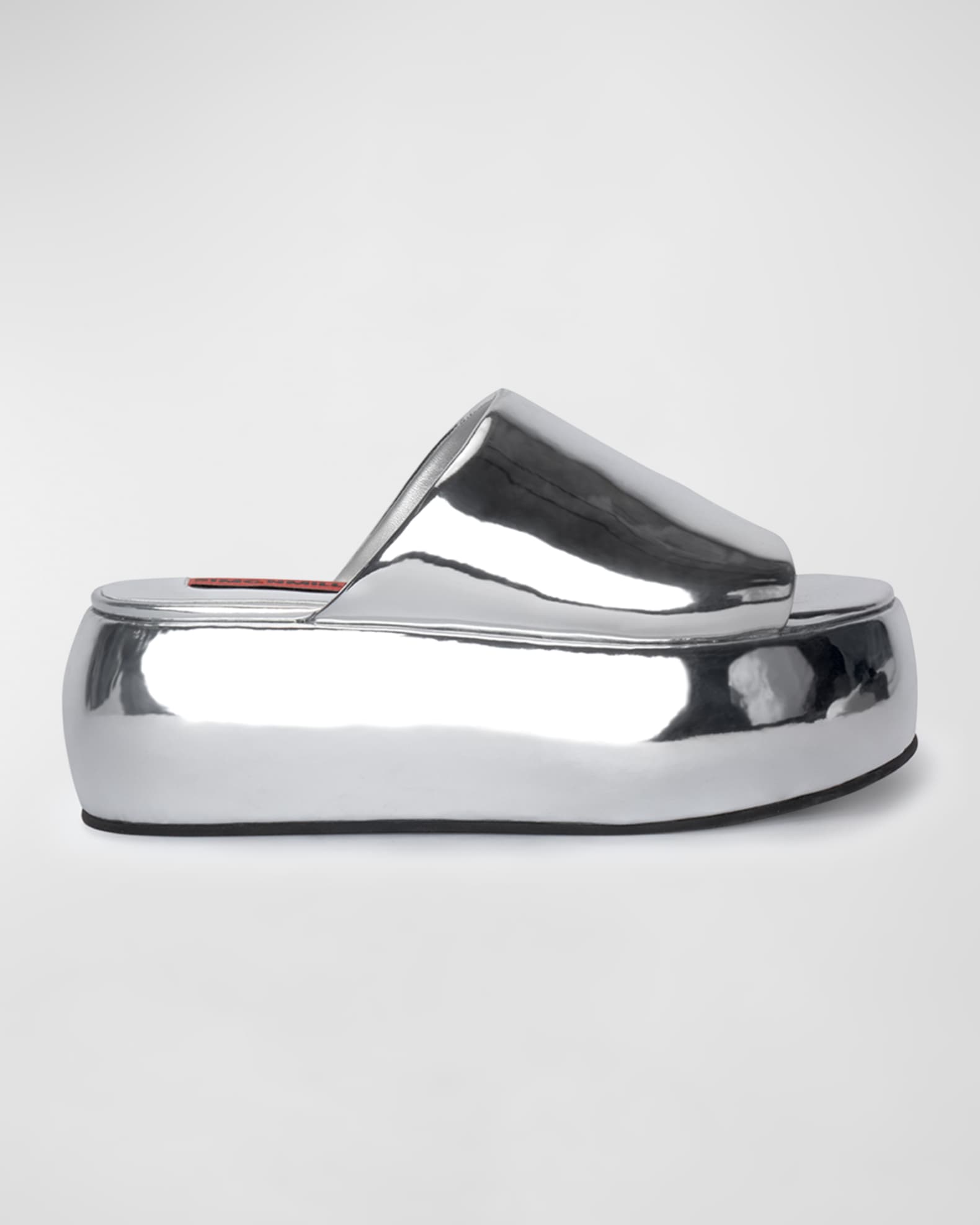 SIMONMILLER Cloudy Vegan Metallic Platform Slide Sandals | Neiman Marcus