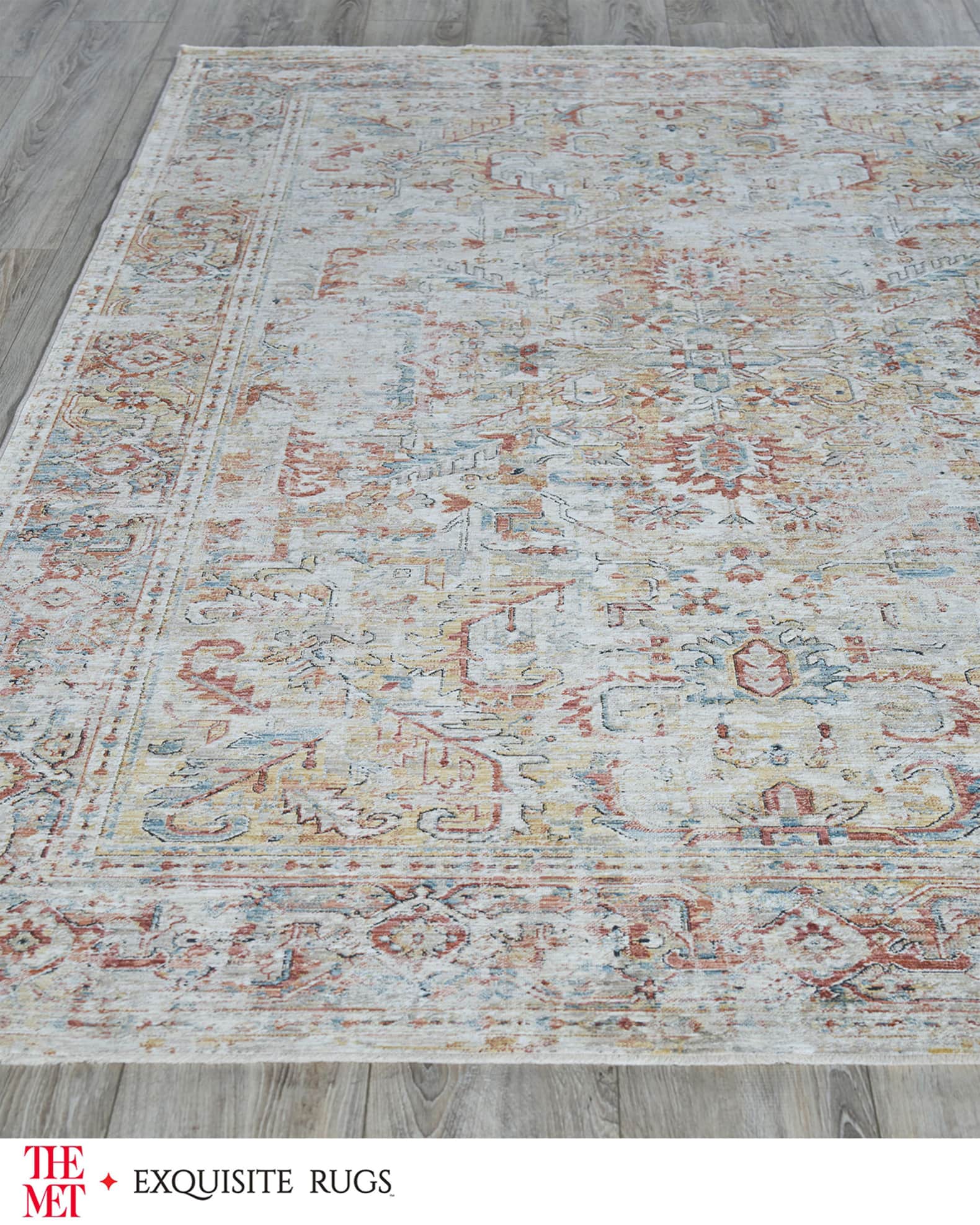 Antique-Loomed Cream and Rust Rug Collection | Neiman Marcus
