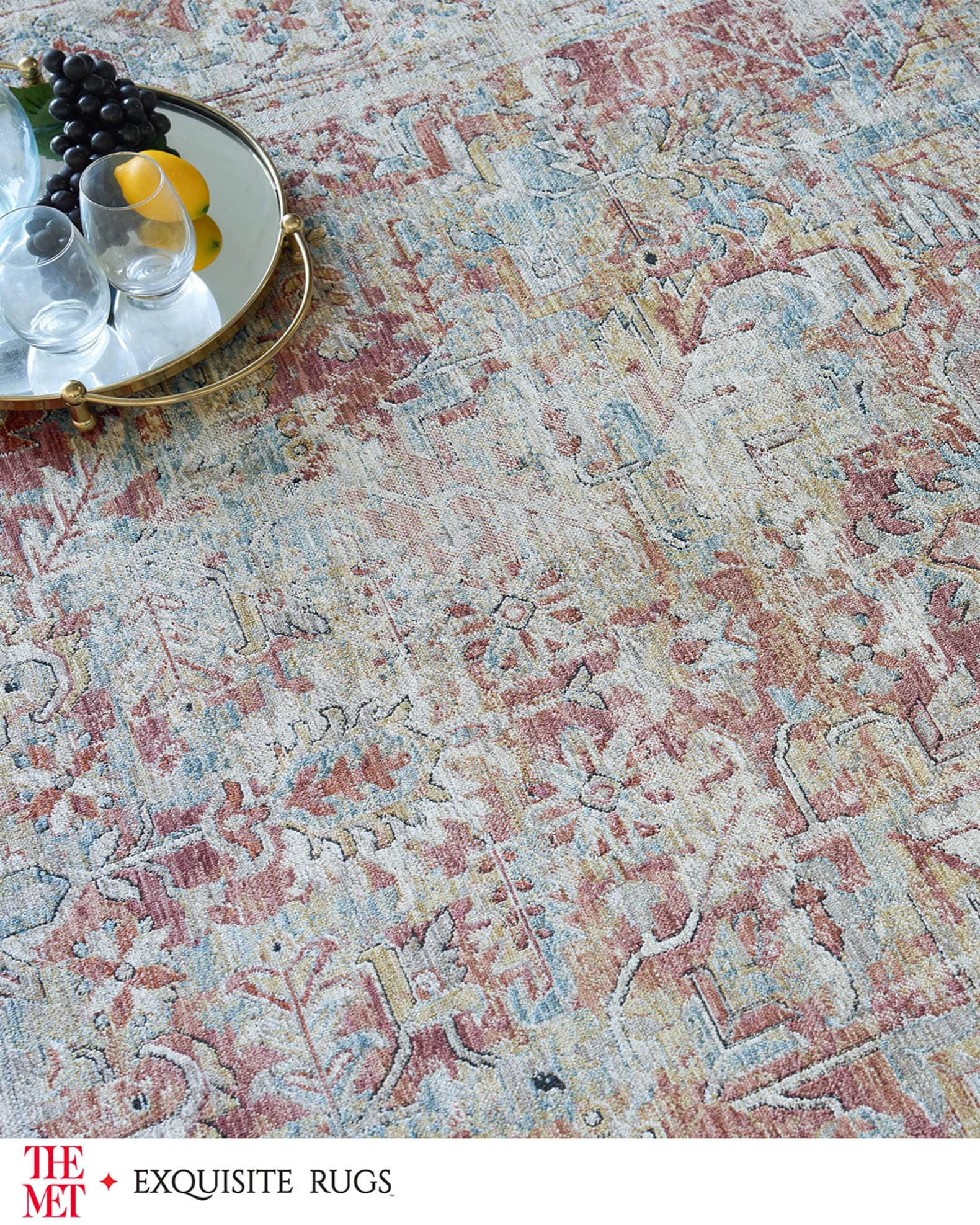 Antique-Loomed Rust and Beige Rug Collection | Neiman Marcus