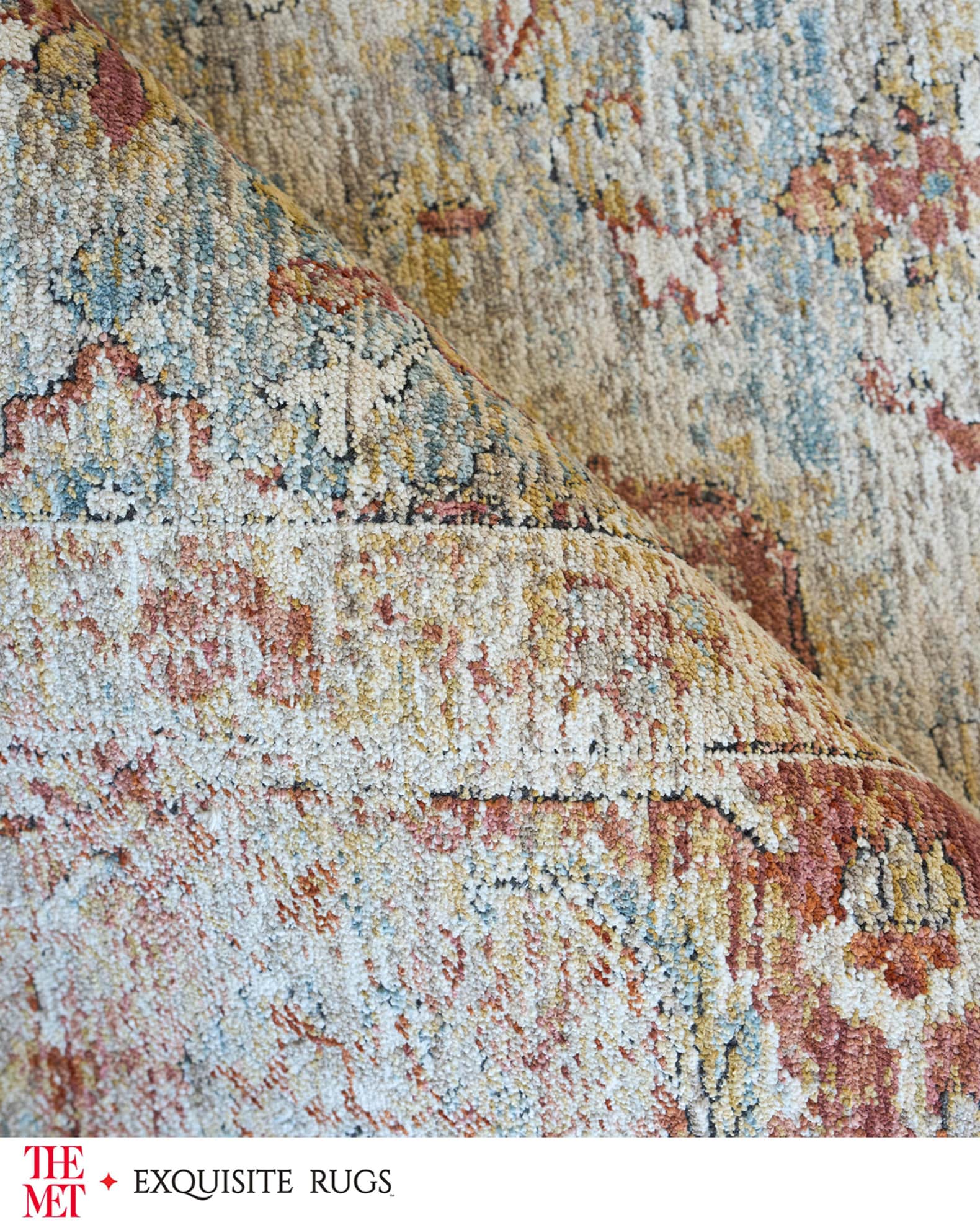 Antique-Loomed Blue and Rust Rug Collection | Neiman Marcus