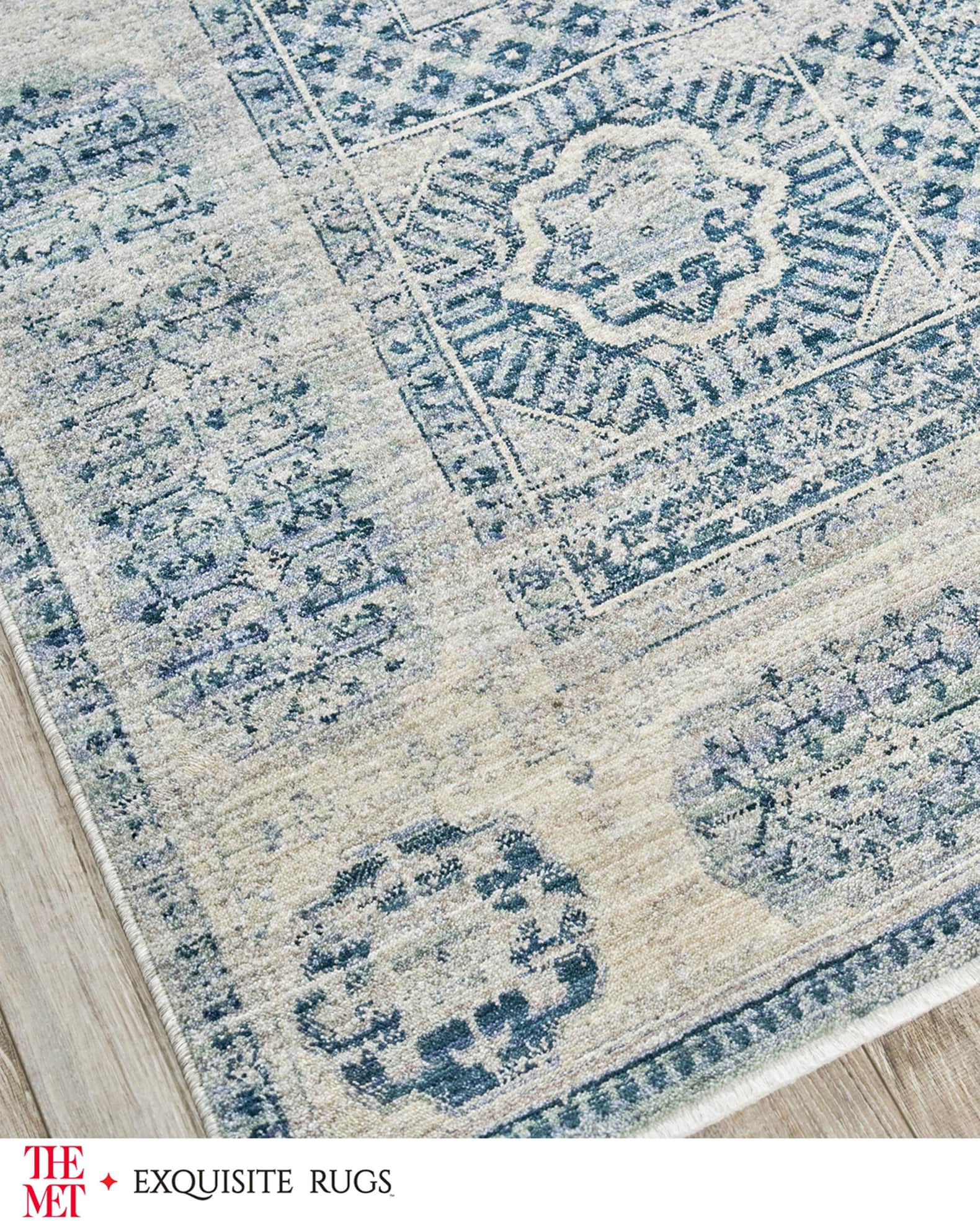 Vintage Loom Blue and Light Blue Rug Collection | Neiman Marcus