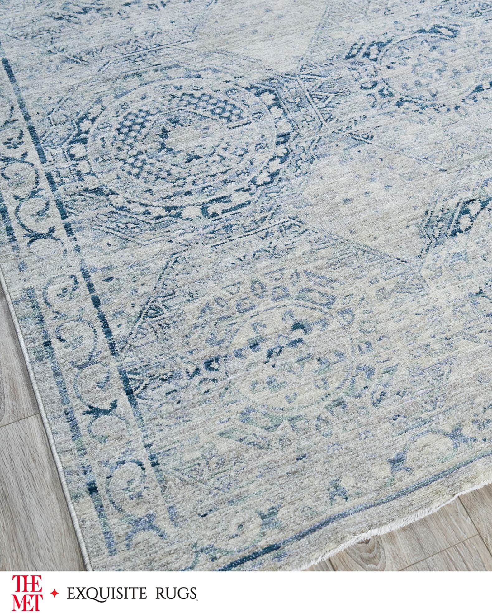 Exquisite Rugs x THE MET Vintage Loom Light Blue & Blue Rug, 12' x 15 ...