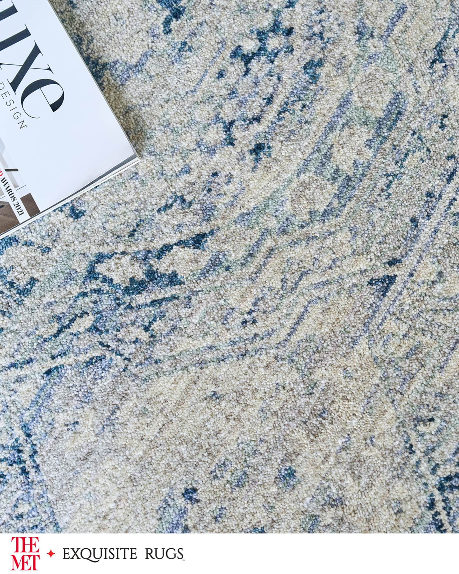 Vintage-Loomed Light Blue and Blue Rug Collection | Neiman Marcus