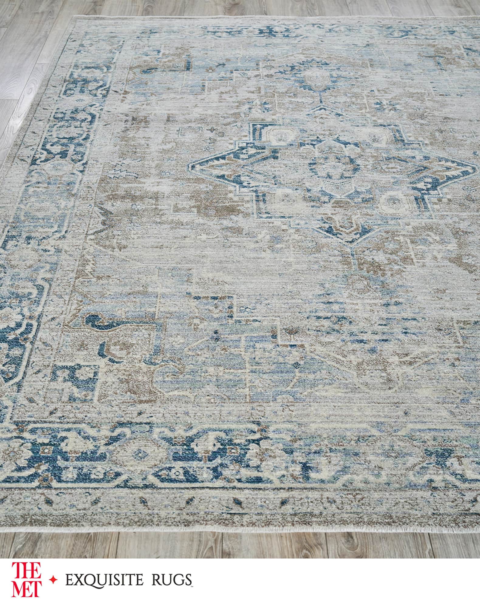 Vintage-Loomed Rust and Navy Rug Collection | Neiman Marcus