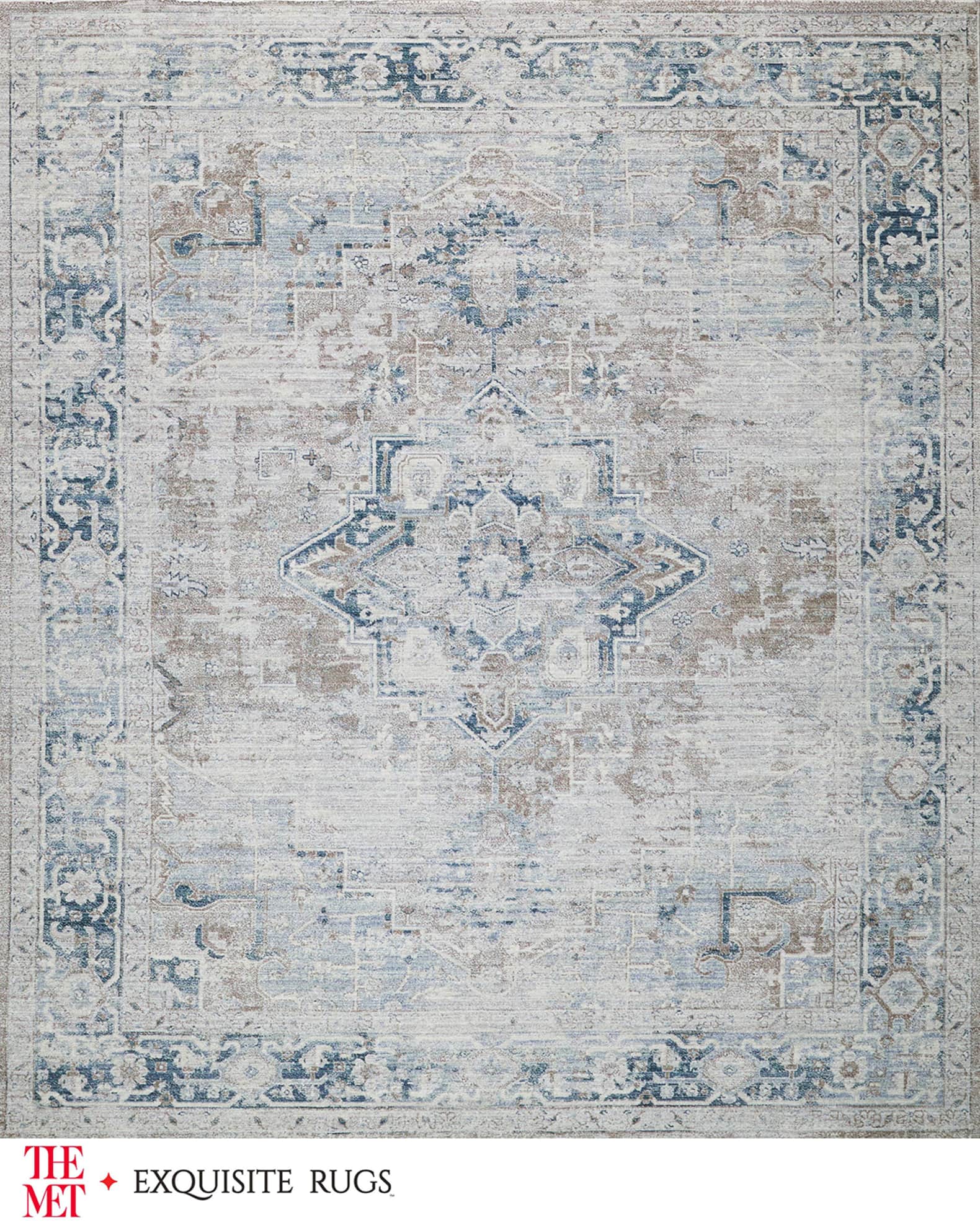 Vintage-Loomed Rust and Navy Rug Collection | Neiman Marcus