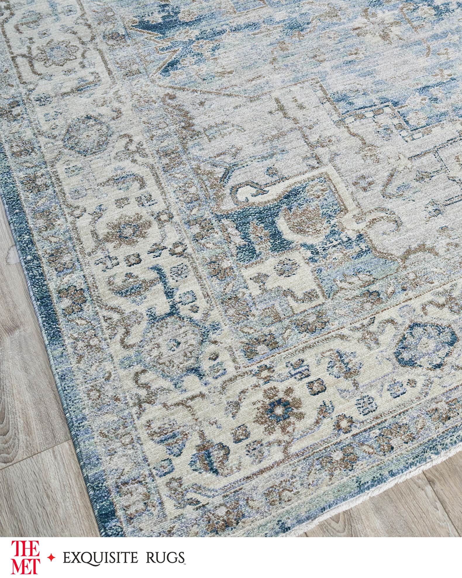 Exquisite Rugs x THE MET Vintage Loom Beige, Cream & Blue Rug, 12' x 15 ...