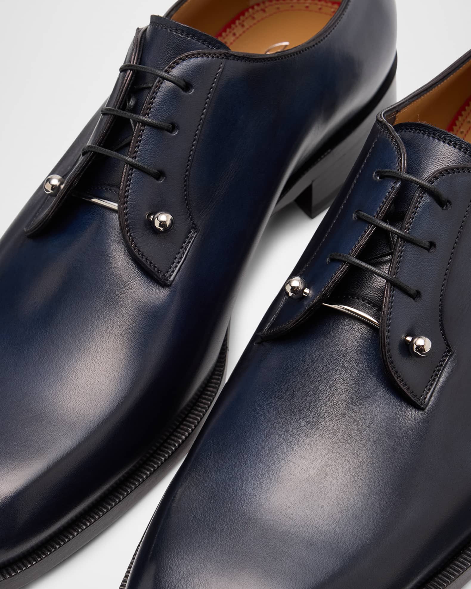Christian Louboutin Men's Chambeliss Leather Derby Shoes | Neiman Marcus