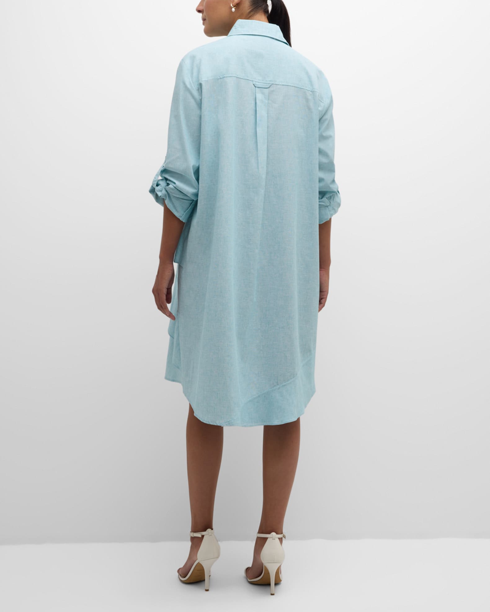 Finley Plus Size Jenna Oxford Ruffle Shirtdress | Neiman Marcus