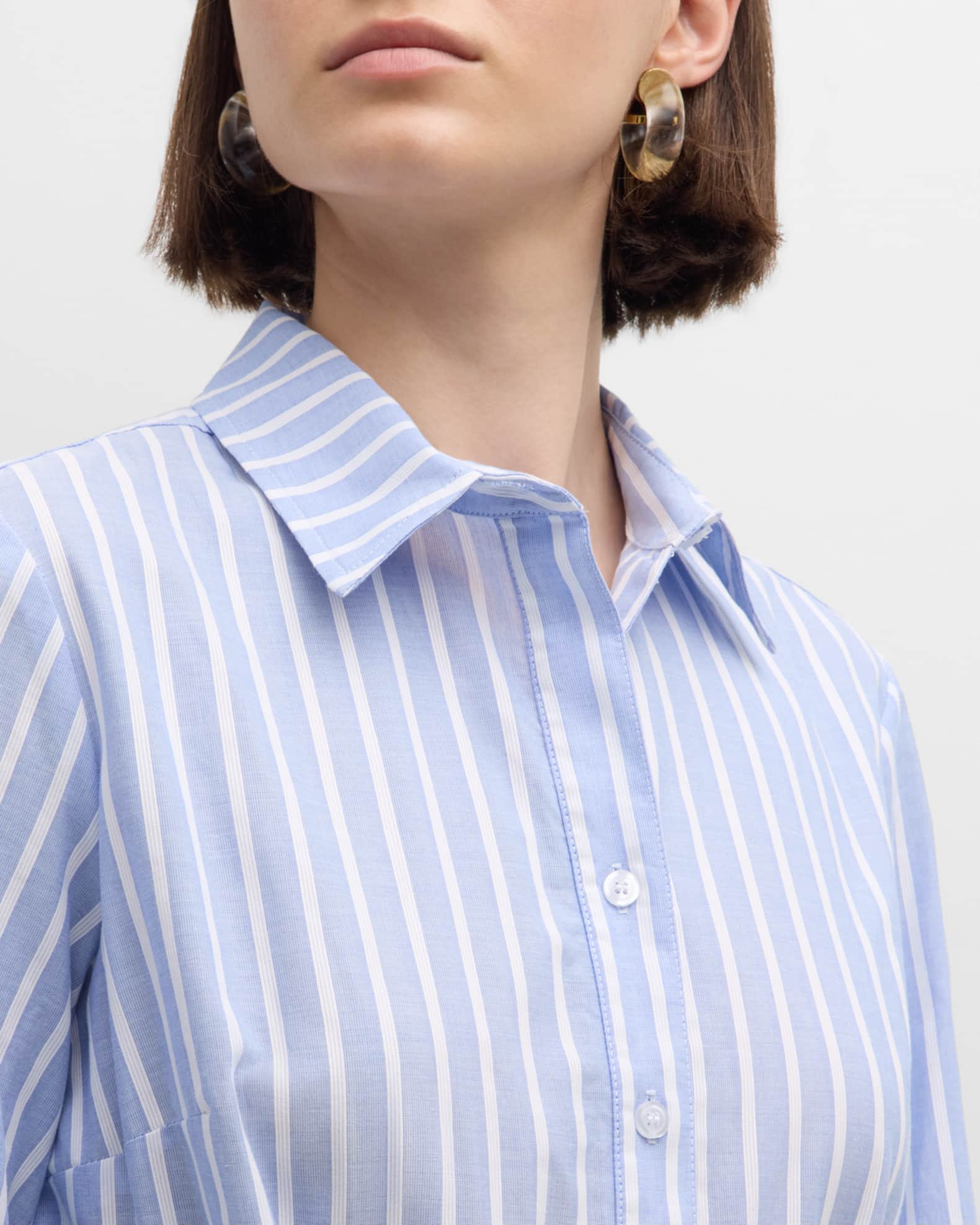 Finley Alex Striped Cotton Dobby Midi Shirtdress | Neiman Marcus