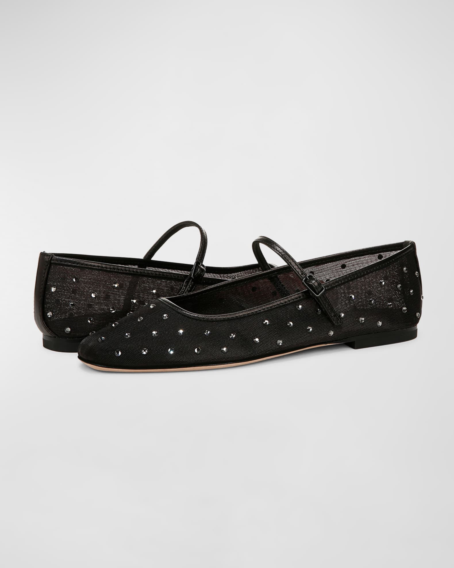 Veronica Beard Ellie Crystal Mesh Mary Jane Ballerina Flats | Neiman Marcus