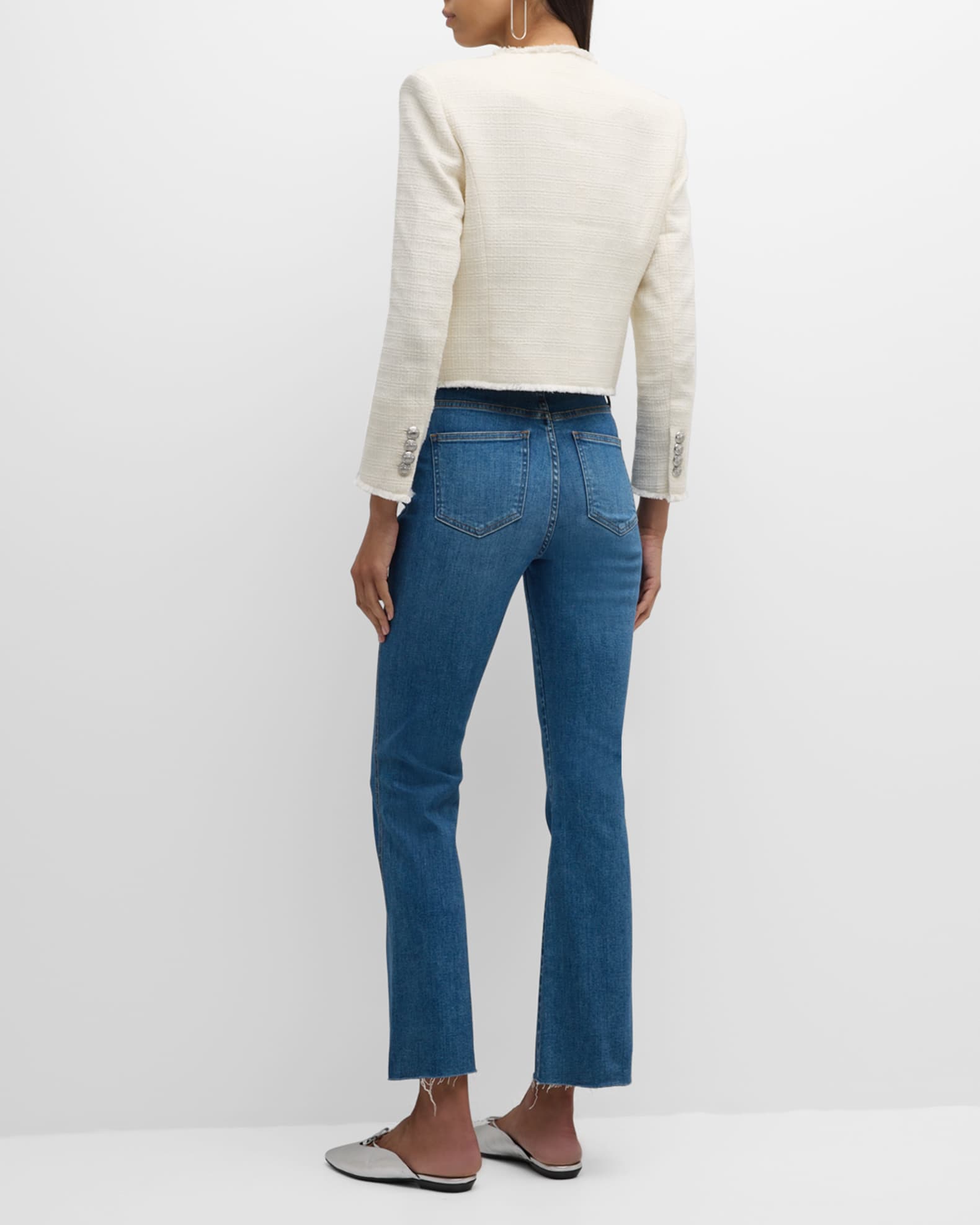 Veronica Beard Olbia Tweed Fringe Jacket | Neiman Marcus