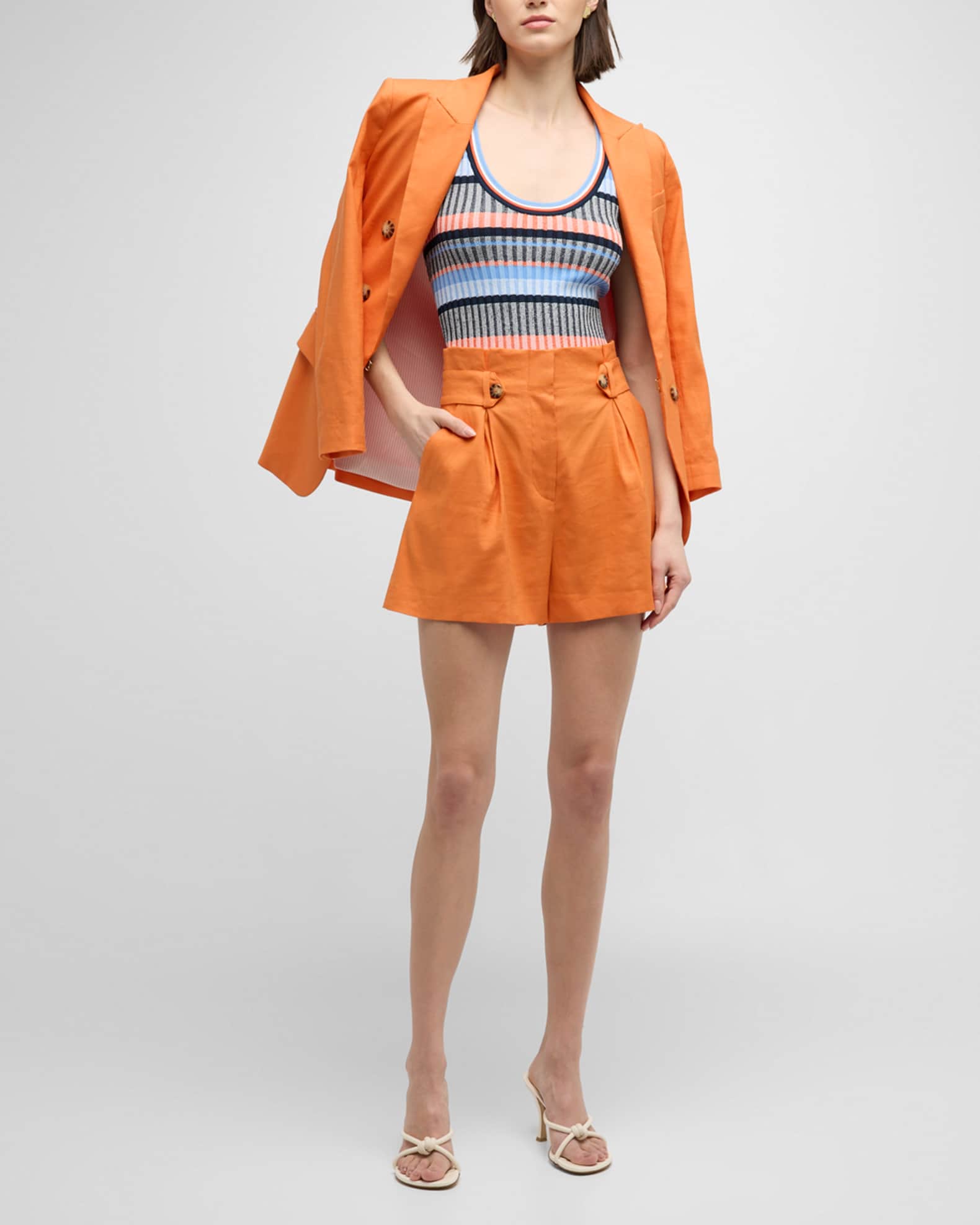 Veronica Beard Sandra Scoop-Neck Tank Top | Neiman Marcus