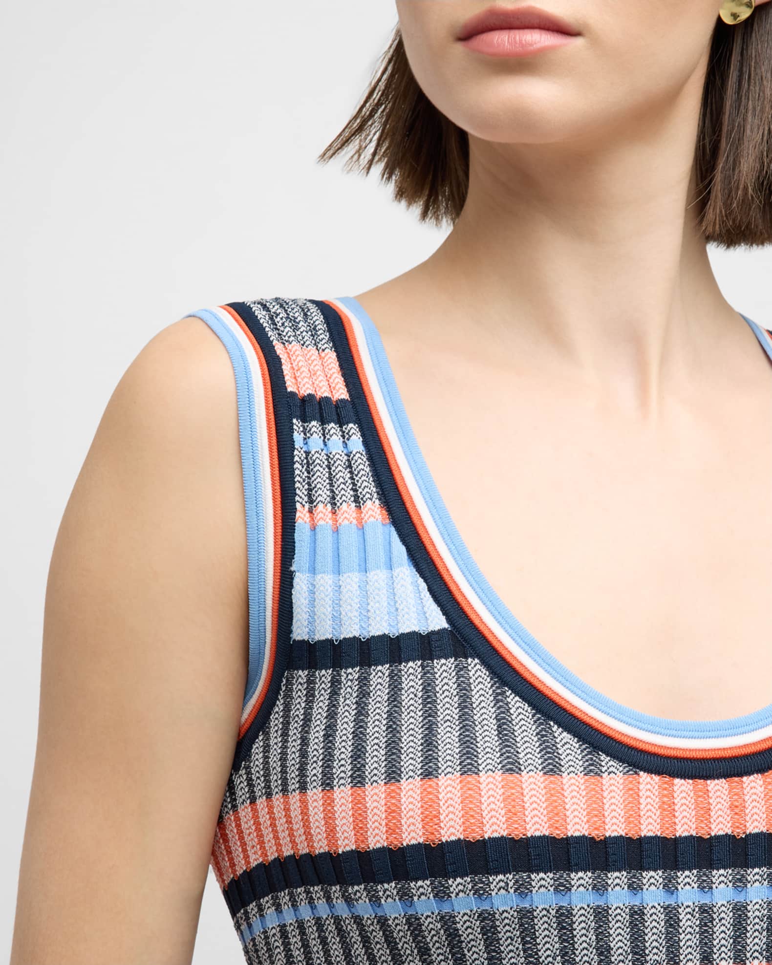 Veronica Beard Sandra Scoop-Neck Tank Top | Neiman Marcus