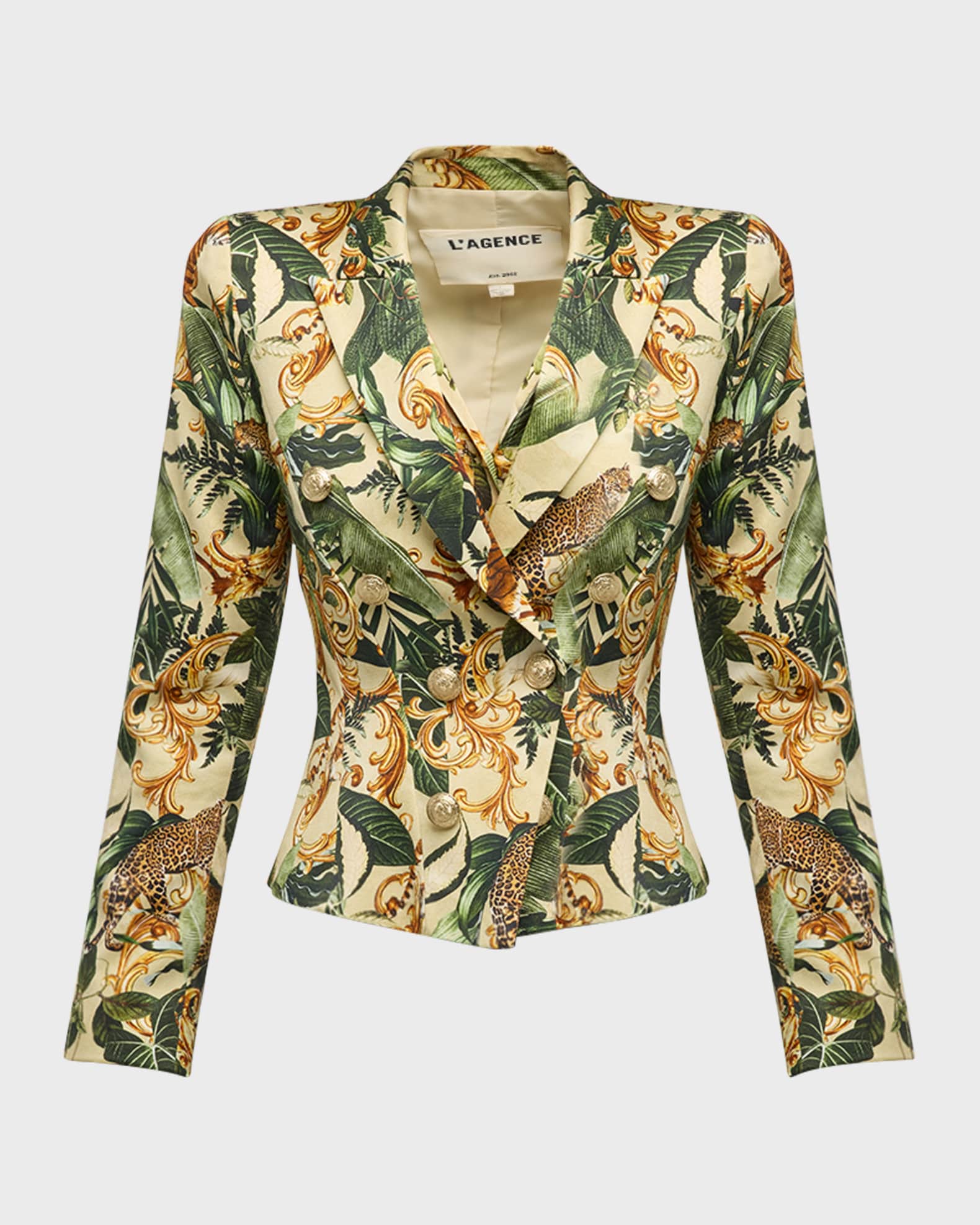 L'Agence Bethany Jungle Printed Structured Blazer | Neiman Marcus