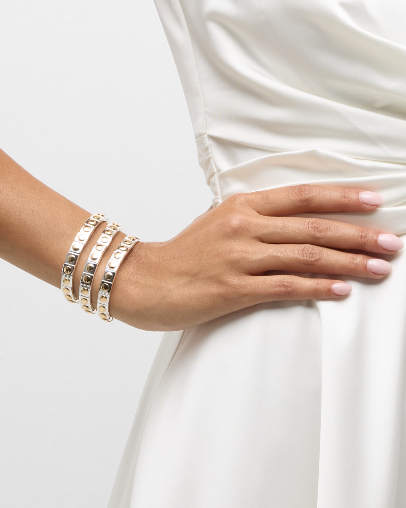 Roxanne Assoulin Mixed Metal Dot Stud Bracelets, Set of 3 | Neiman Marcus