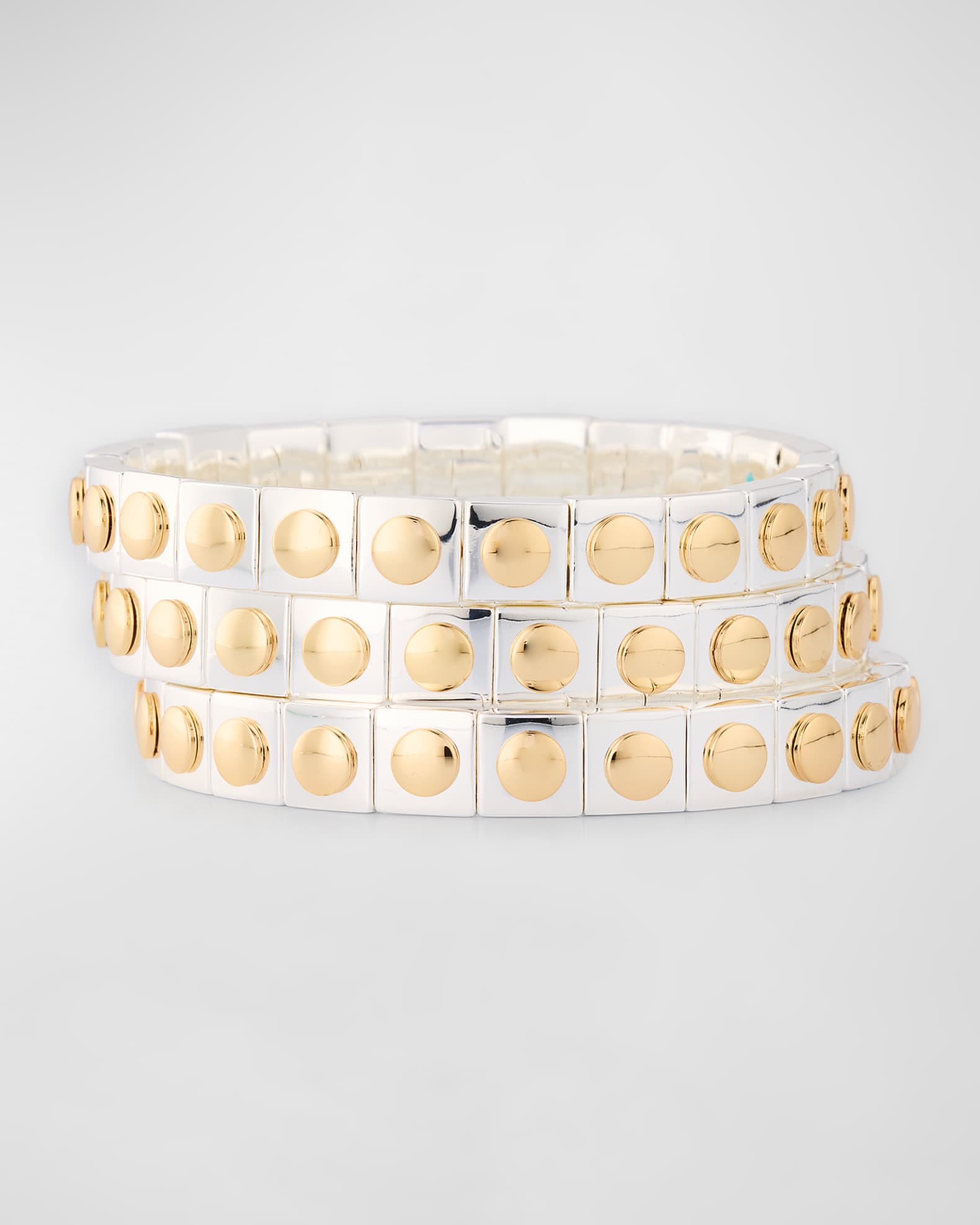 Roxanne Assoulin Mixed Metal Dot Stud Bracelets, Set of 3 | Neiman Marcus