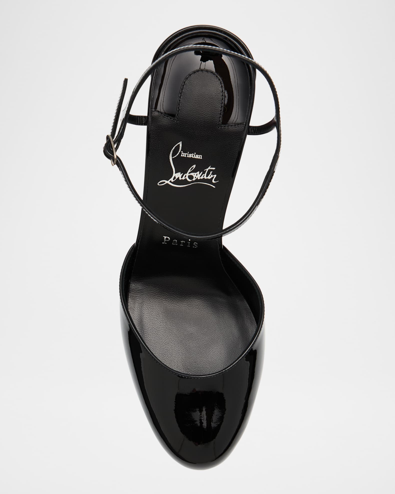 Christian Louboutin 85mm Jane Patent Ankle-Strap Pumps | Neiman Marcus