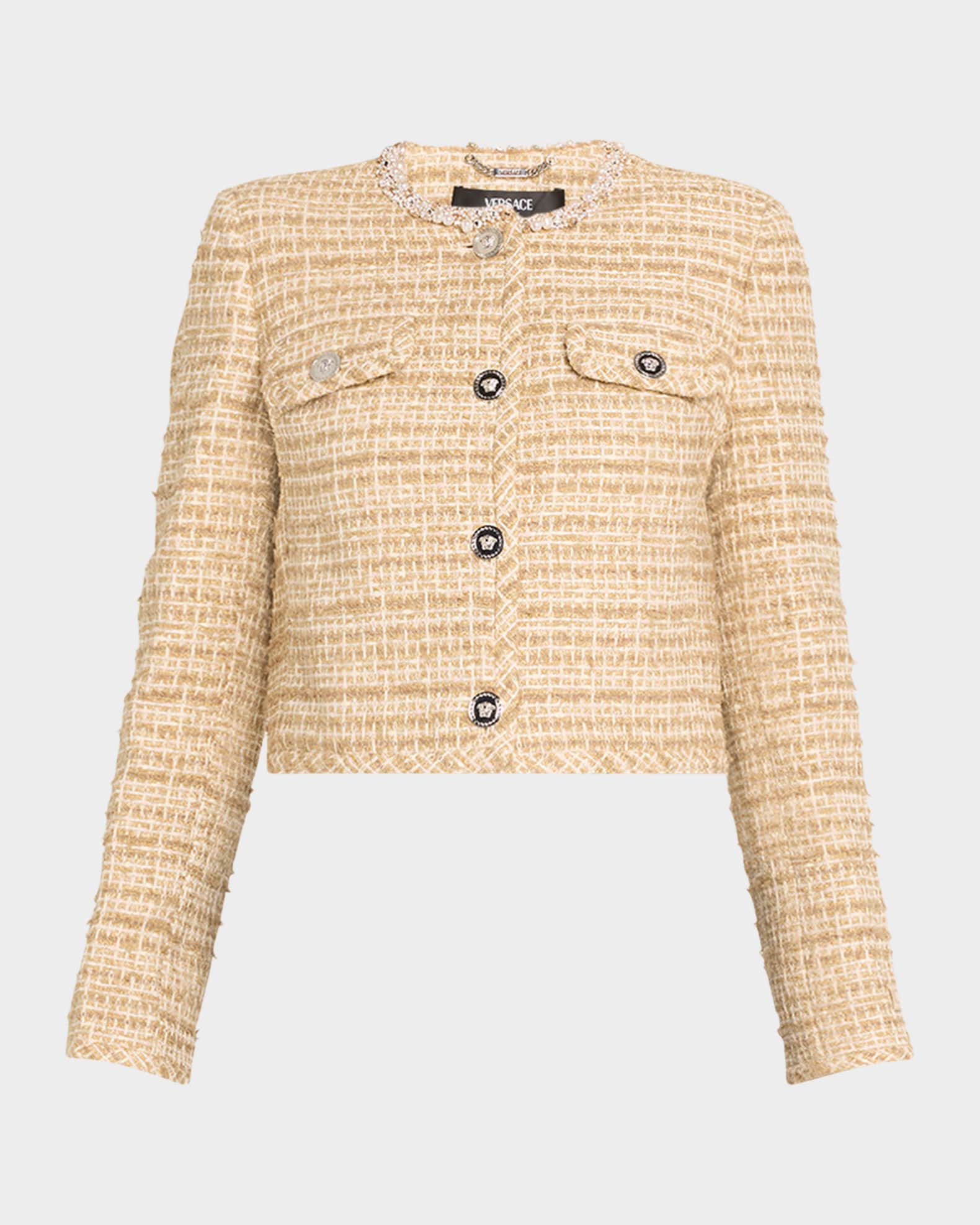 Versace Embellished Tweed Jacket | Neiman Marcus