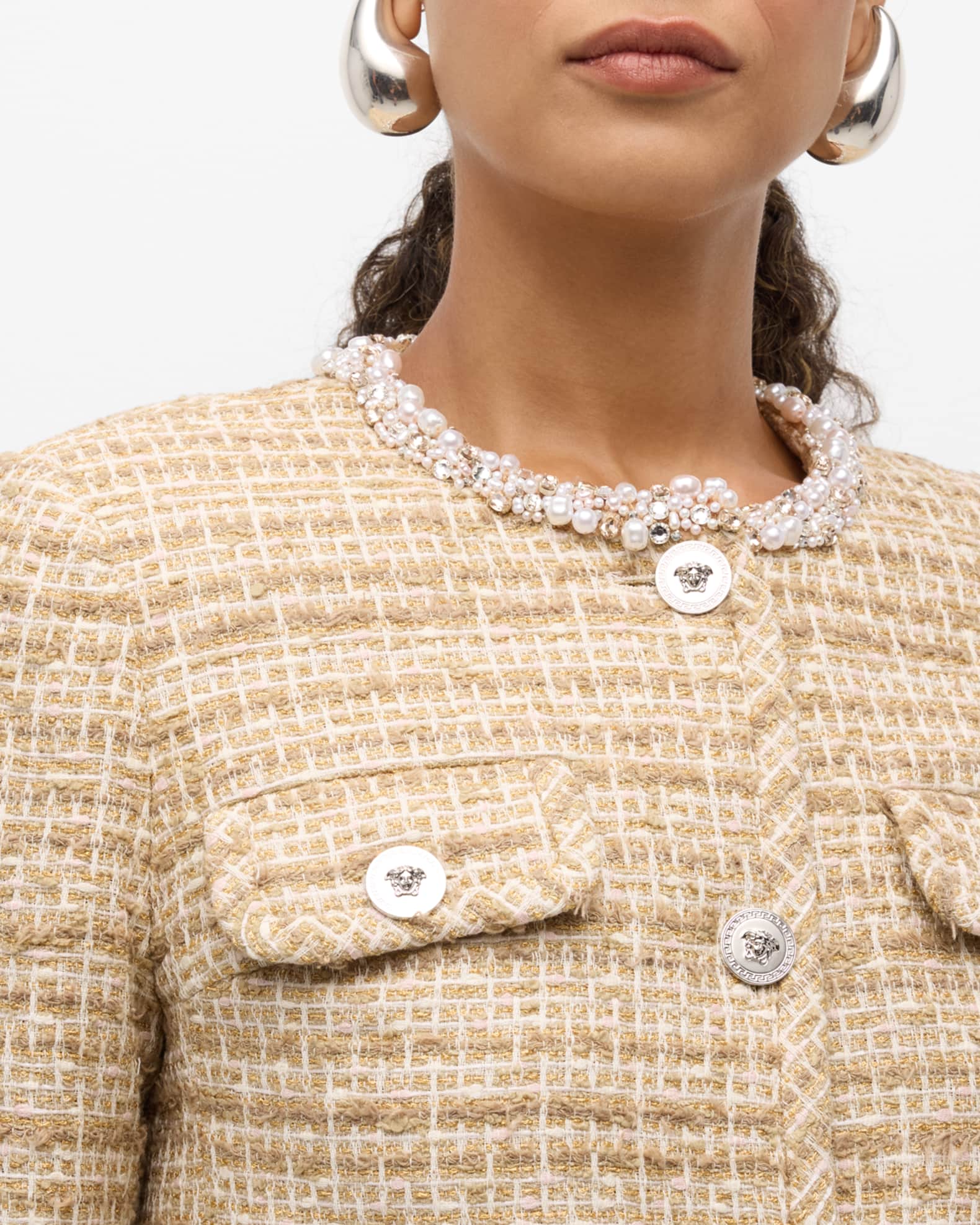 Versace Embellished Tweed Jacket | Neiman Marcus