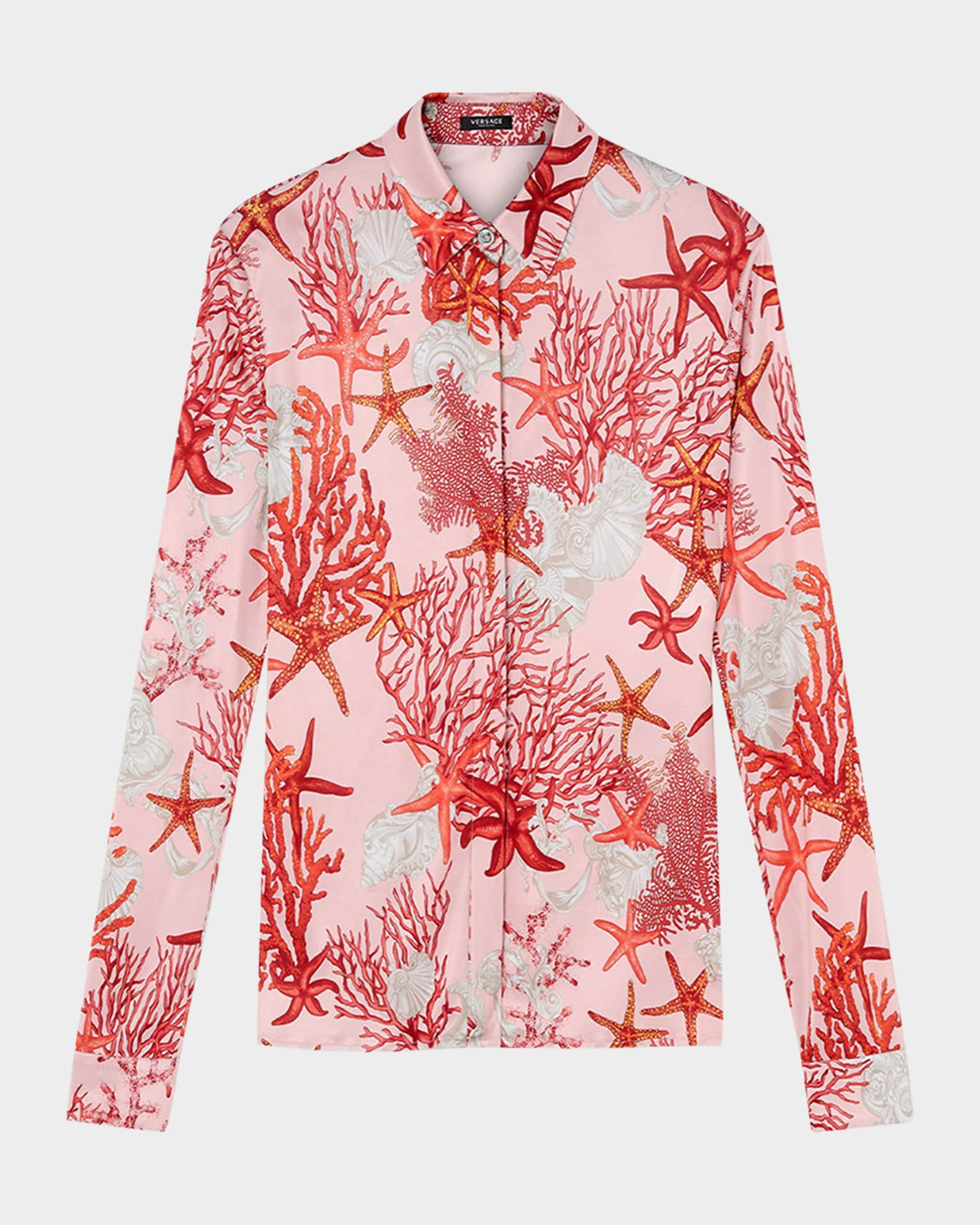 Versace Starfish Printed Jersey Shirt | Neiman Marcus